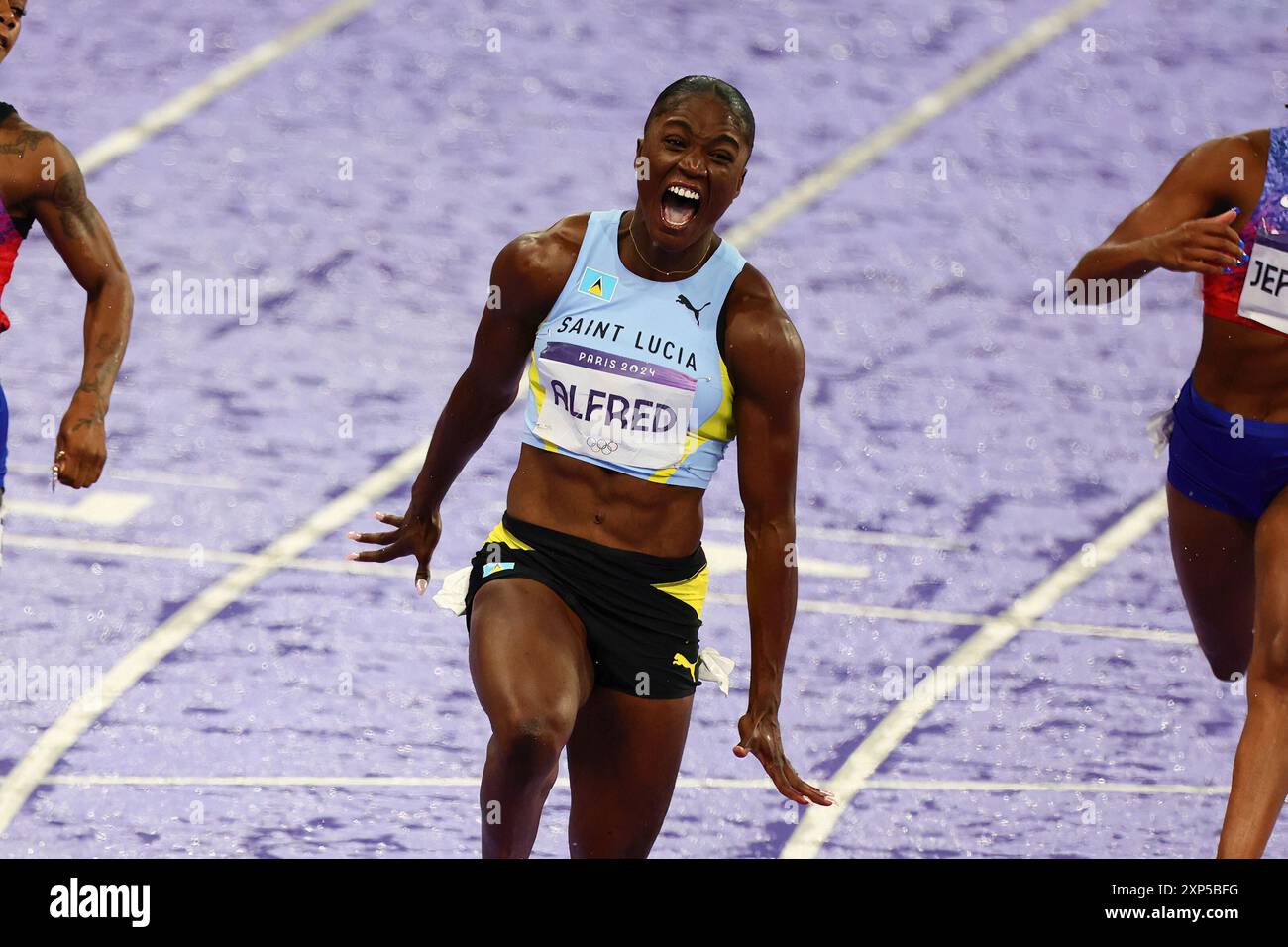 PARIS, FRANCE - AUGUST 03: Julien Alfred of Saint Lucia wins Gold in ...