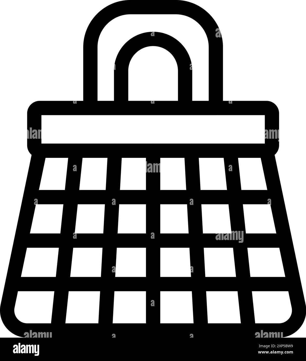 Line art icon of a reusable shopping bag, promoting sustainability and ...