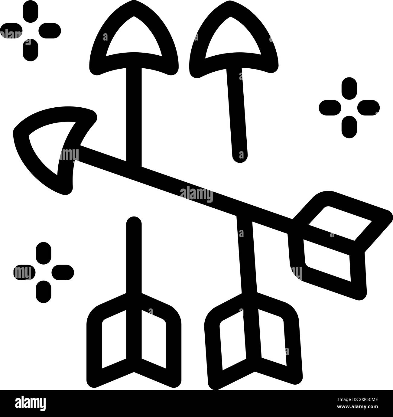 Five arrows are pointing in different directions, representing the ...