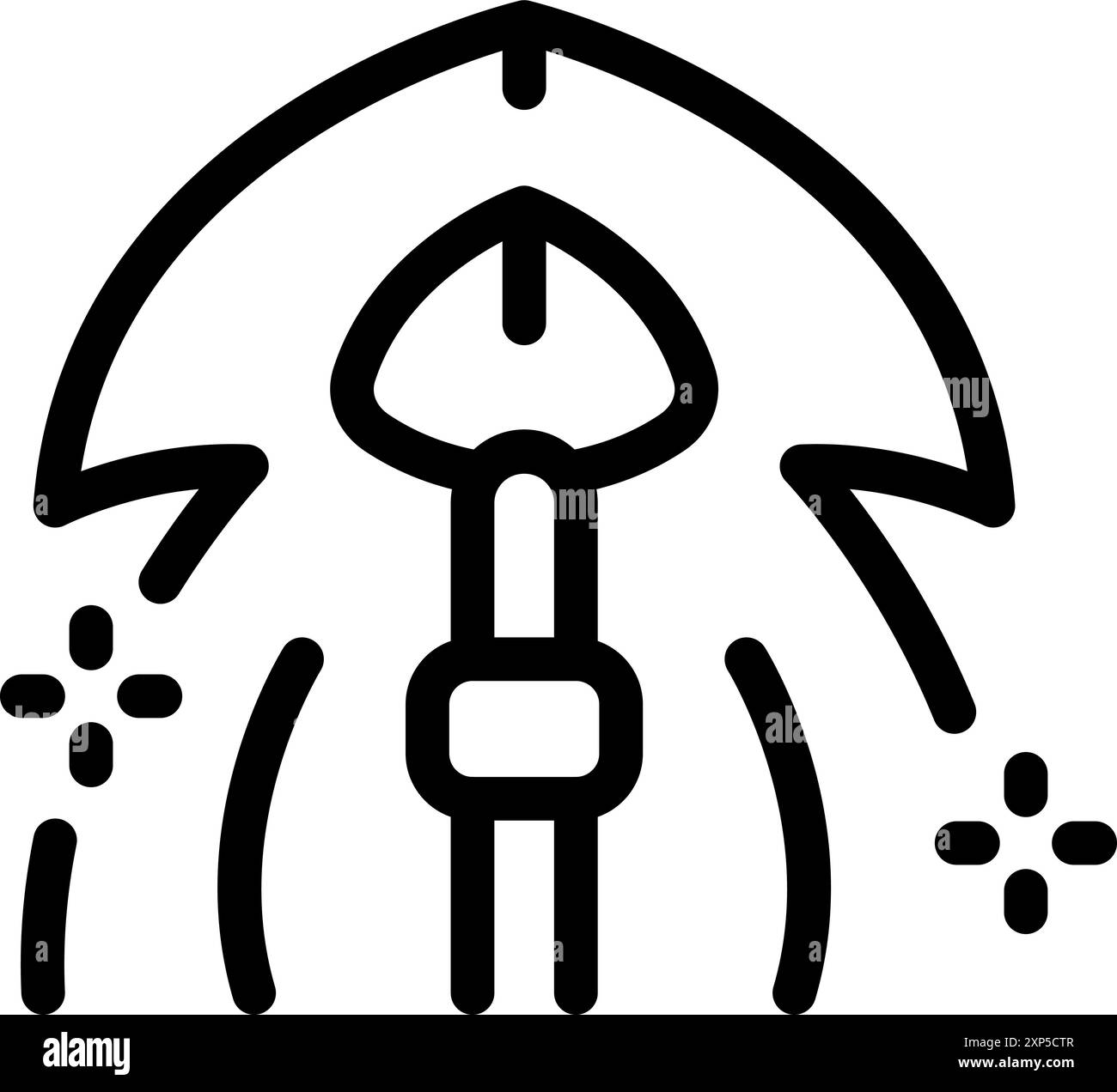 Simple line drawing of an electric power line tower supplying ...