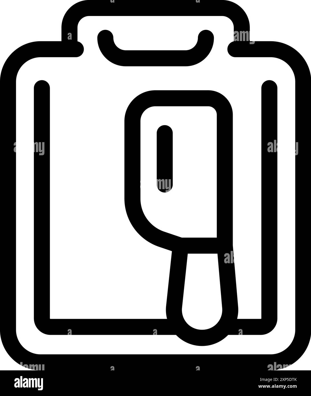 Line drawing of a knife resting on a cutting board, emphasizing kitchen ...