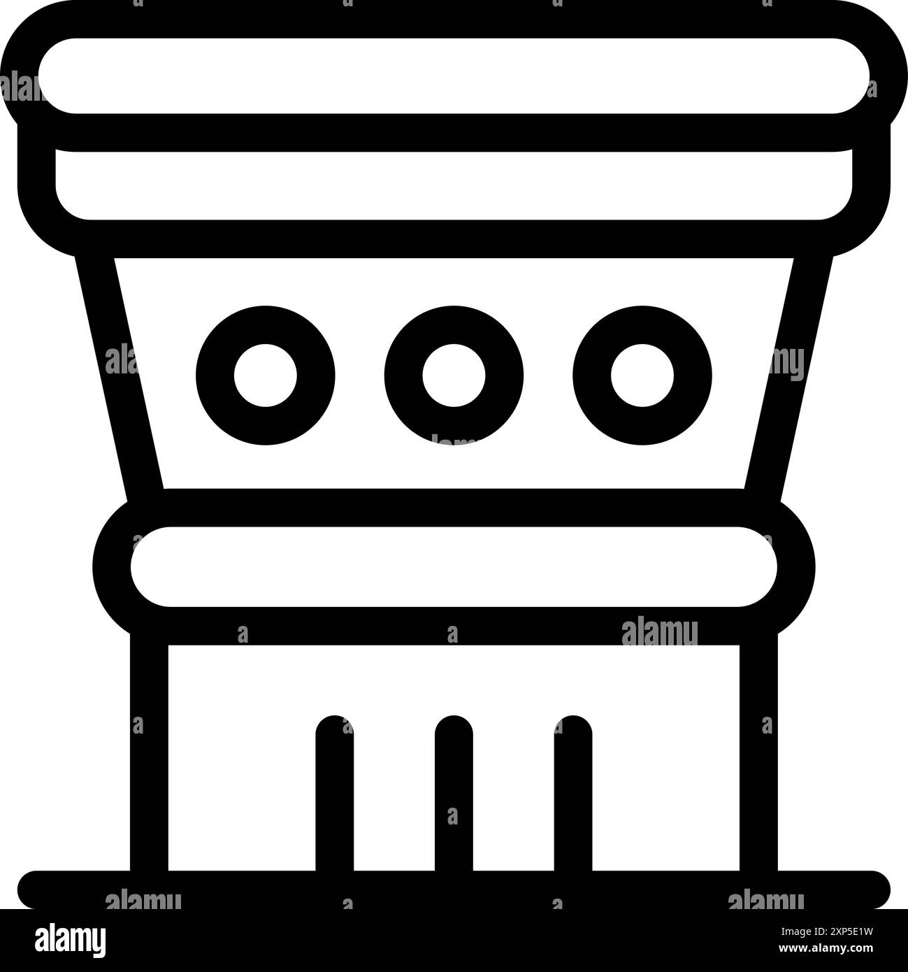 Simple line drawing of a greek column, symbolizing ancient architecture ...
