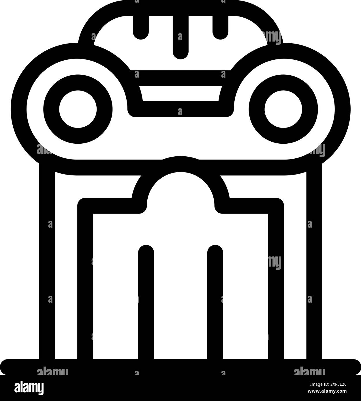 Line drawing of an ionic order column symbolizing ancient greek ...
