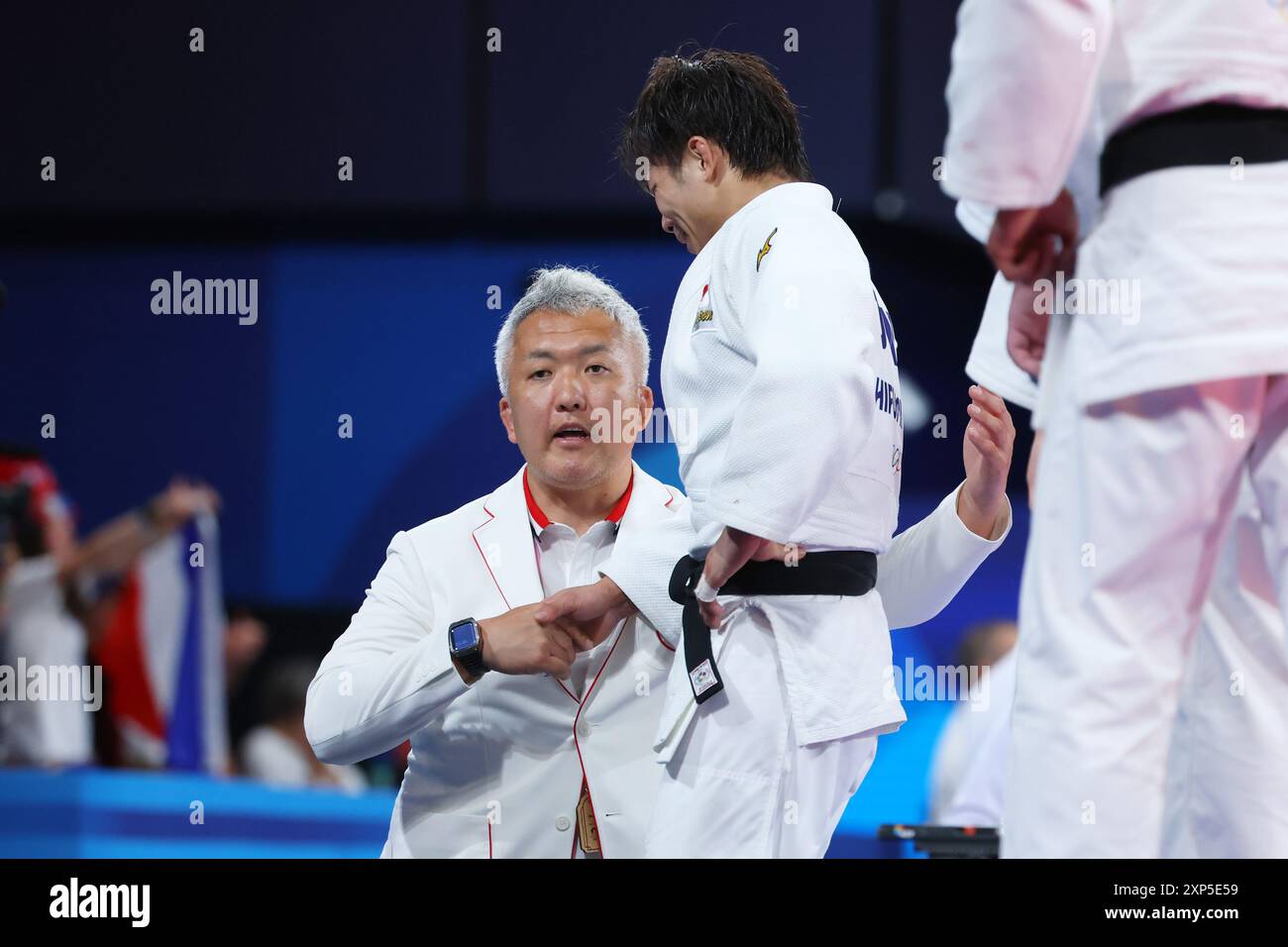 Paris, France. 3rd Aug, 2024. (L-R) /Keiji Suzuki, Hifumi Abe (JPN ...