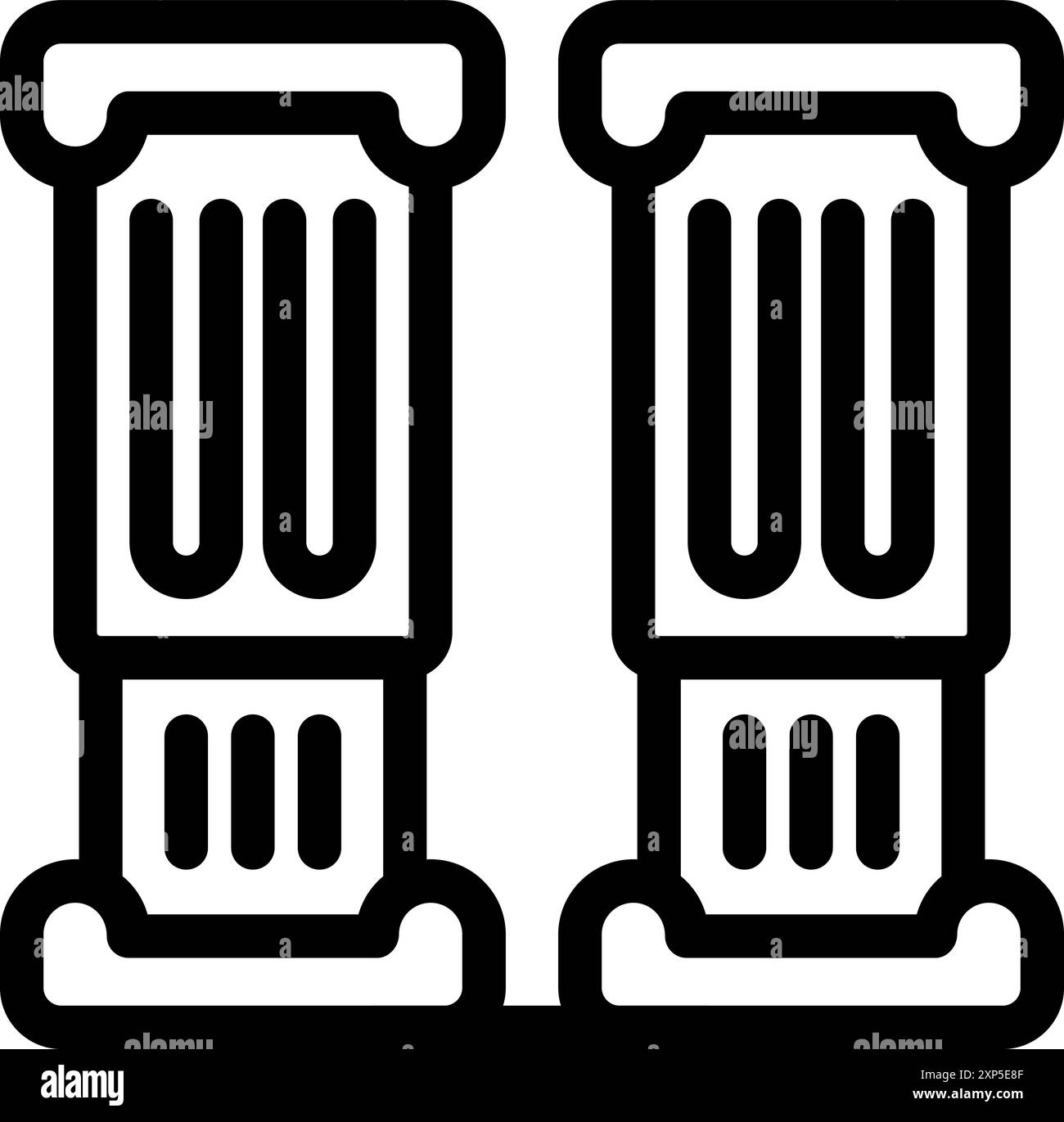 Simple line drawing of two fluted columns, representing ancient greek ...