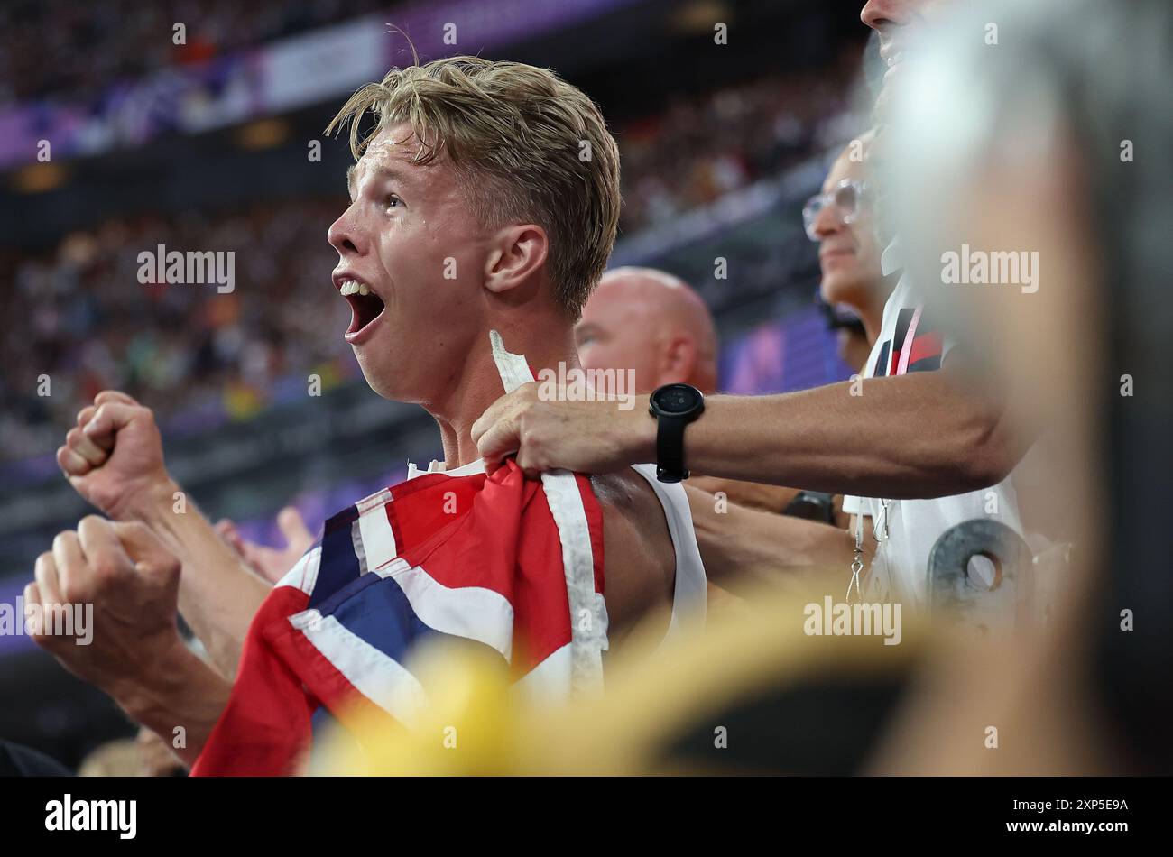 Paris, France. 3rd Aug, 2024. Markus Rooth of Norway celebrates after ...