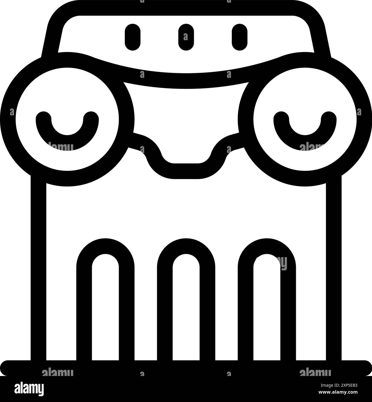 Ancient greek ionic order column capital icon in outline style for ...