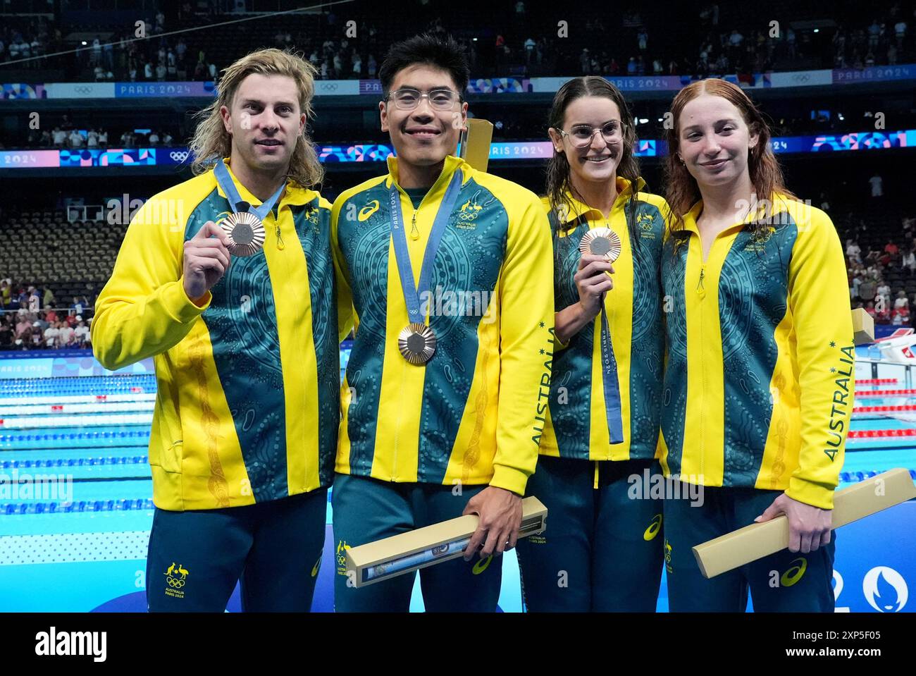 Paris, France. 03rd Aug, 2024. Bronze medallists Australia's Joshua ...
