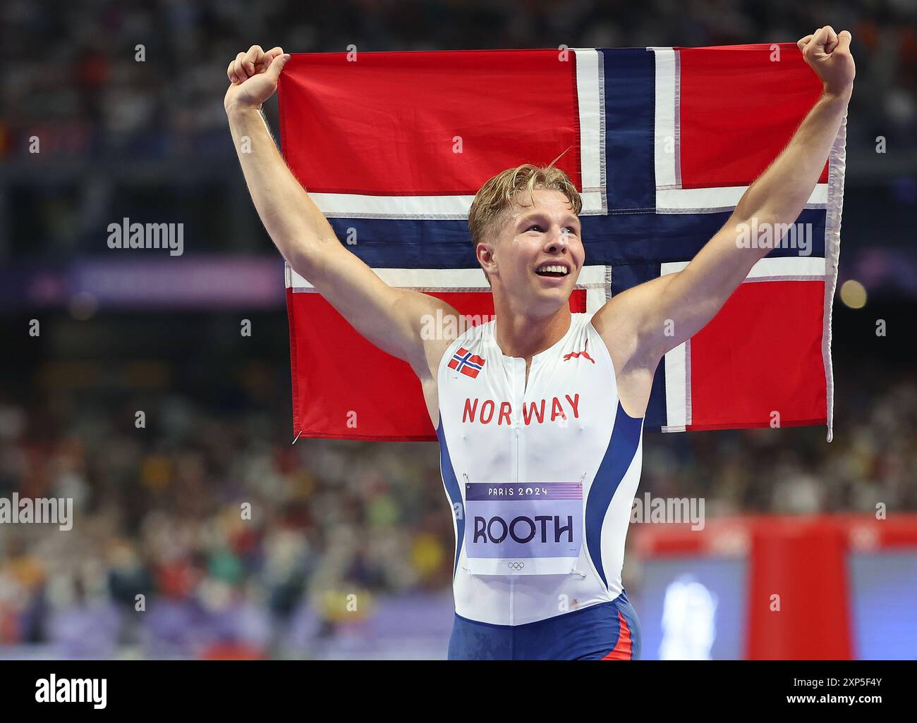 Paris, France. 3rd Aug, 2024. Markus Rooth of Norway celebrates after ...