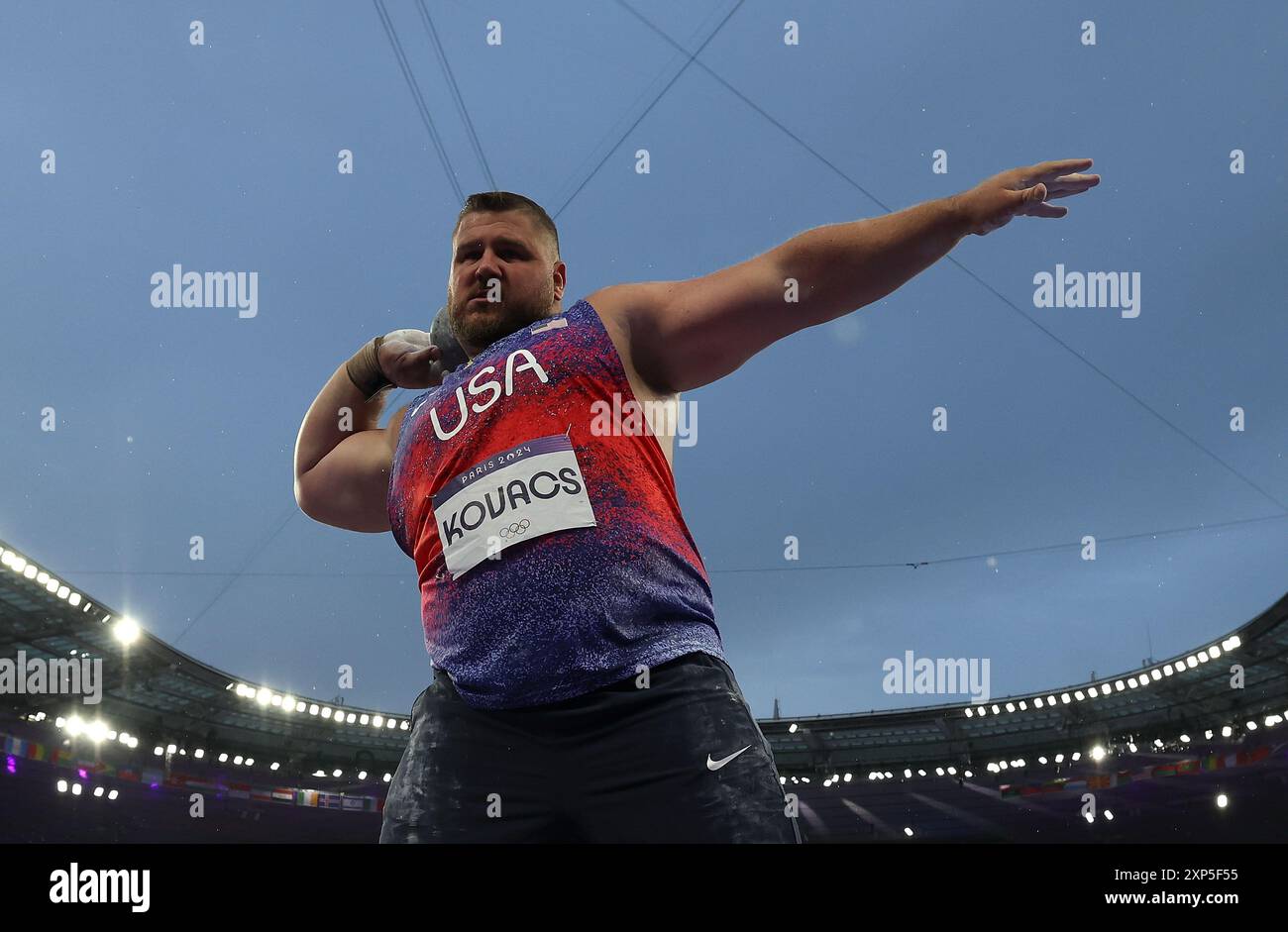 Paris, France. 3rd Aug, 2024. Joe Kovacs of the United States competes ...