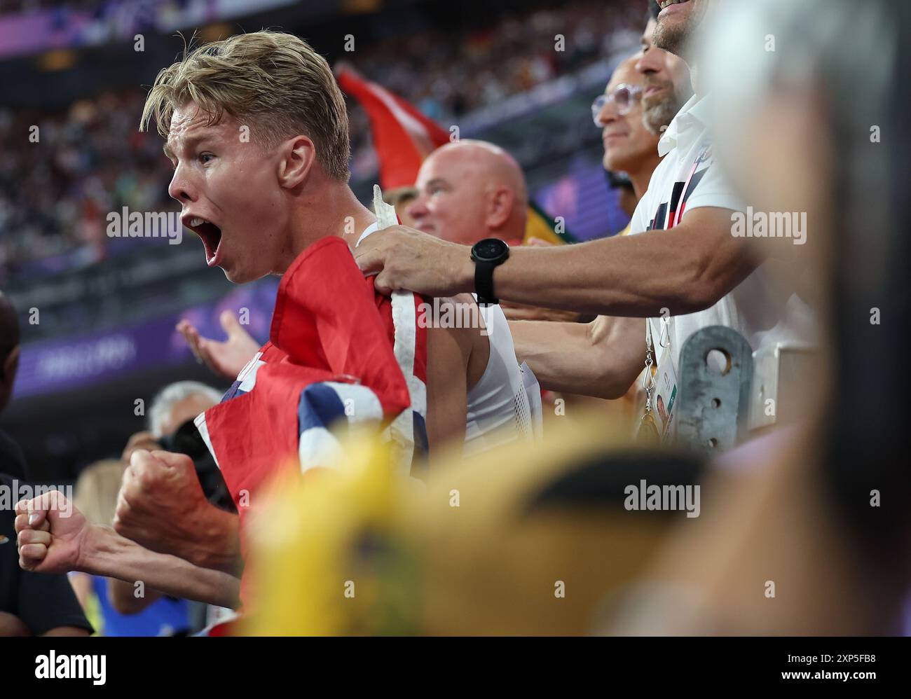 Paris, France. 3rd Aug, 2024. Markus Rooth of Norway celebrates after ...