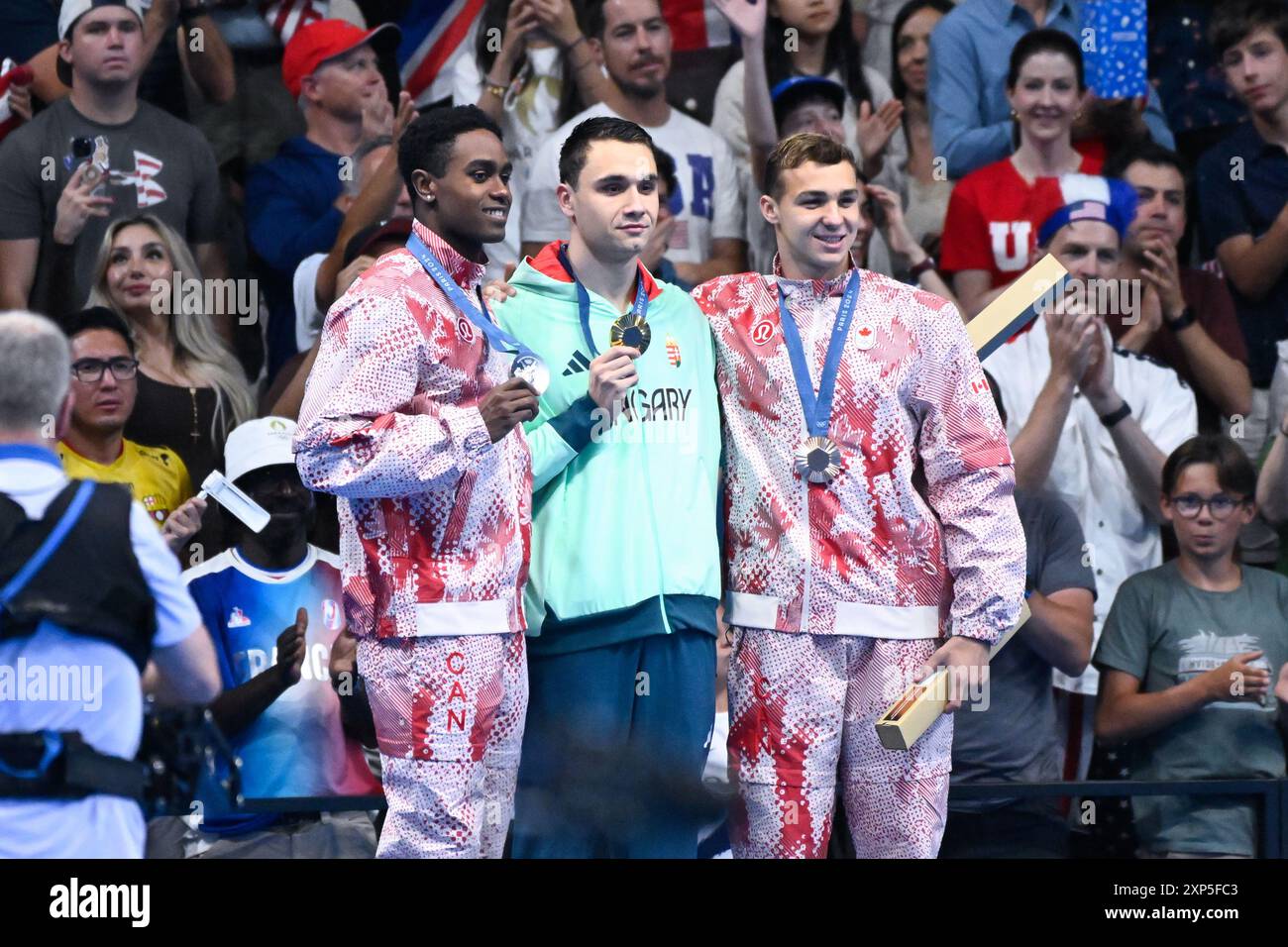 Paris, France. 3rd Aug 2024. Josh Liendo (CAN ) Silver medal, Kristof ...