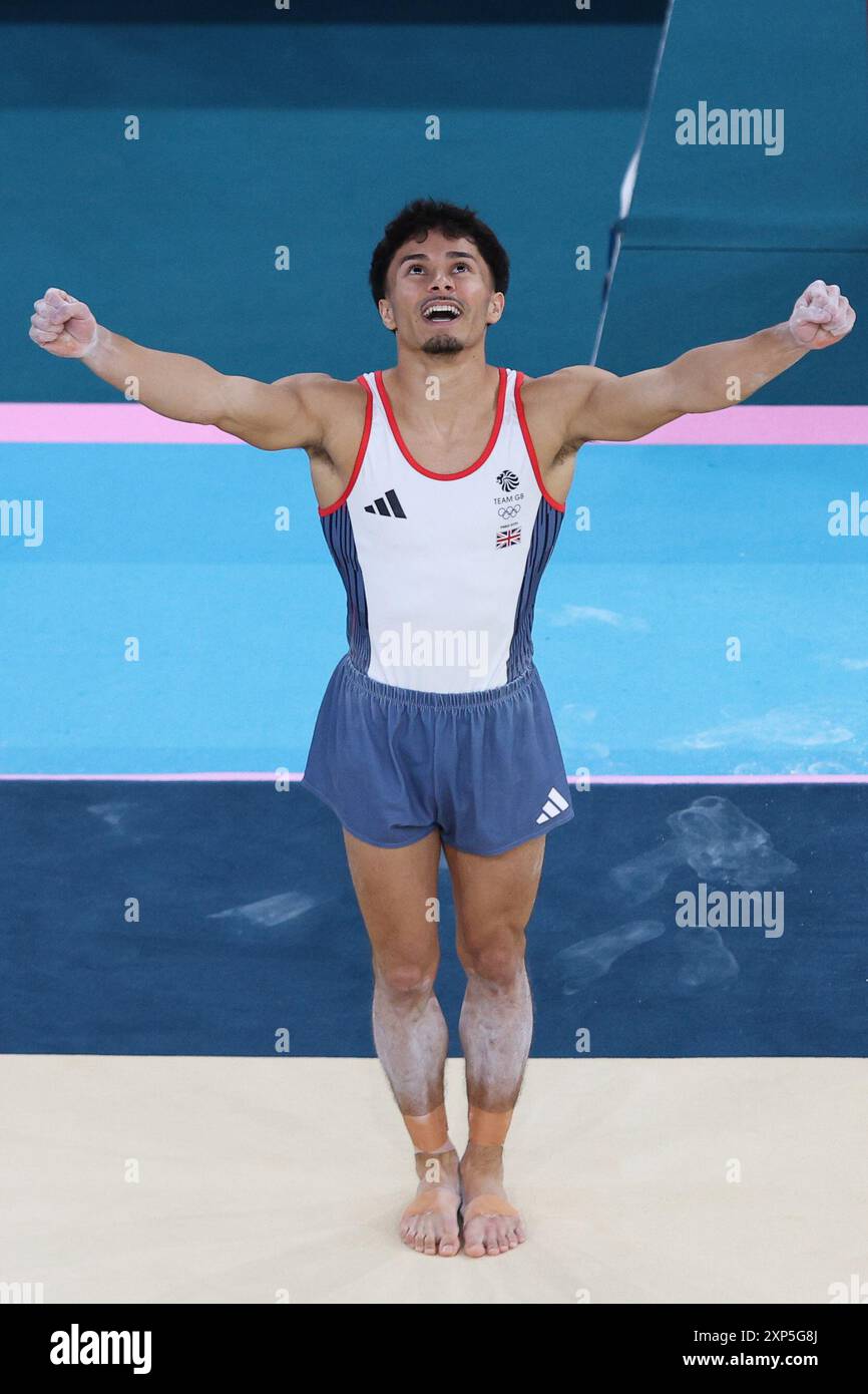 PARIS, FRANCE. 3rd Aug, 2024. Jake Jarman of Team Great Britain ...