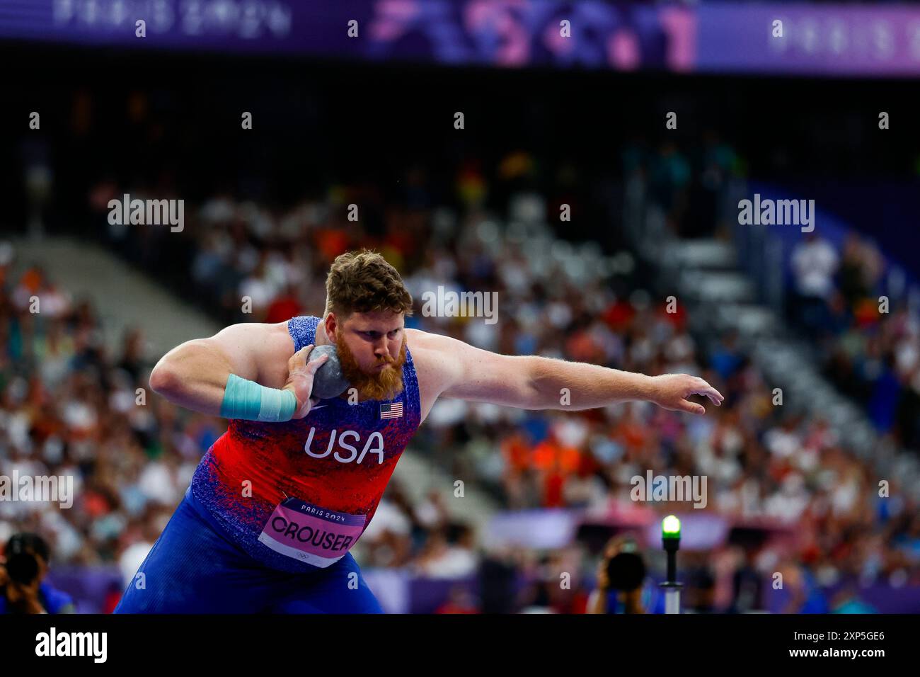Paris, France. 03rd Aug, 2024. CROUSER Ryan of USA Athletics Men's Shot Put during the Olympic ...