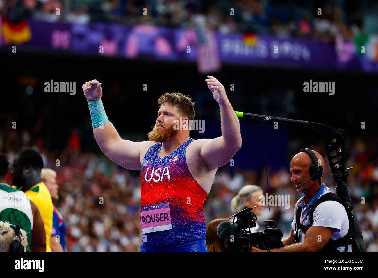 Paris, France. 03rd Aug, 2024. CROUSER Ryan of USA Athletics Men's Shot Put during the Olympic ...