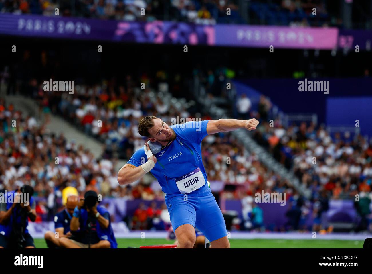 Paris, France. 03rd Aug, 2024. WEIR Zane of Italy Athletics Men's Shot ...