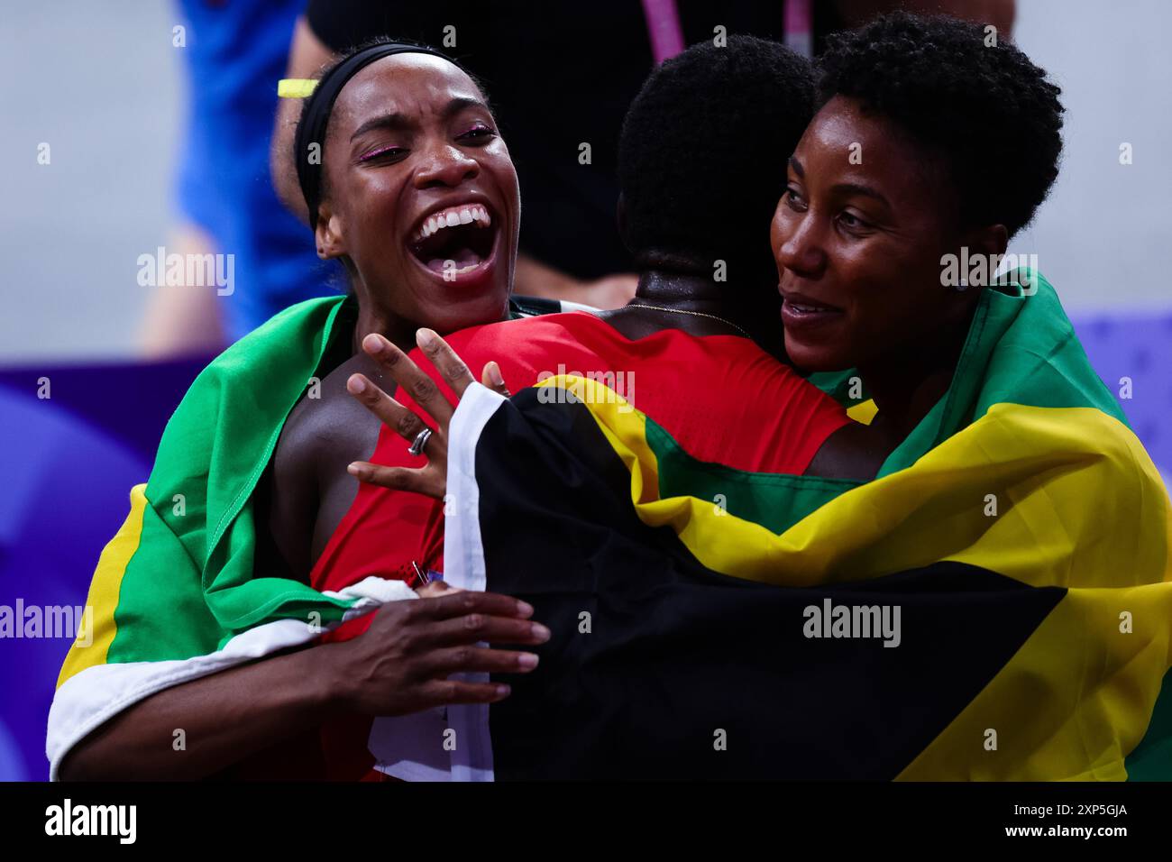 Paris, France, 3 August, 2024. Thea Lafond of Dominica celebrates ...