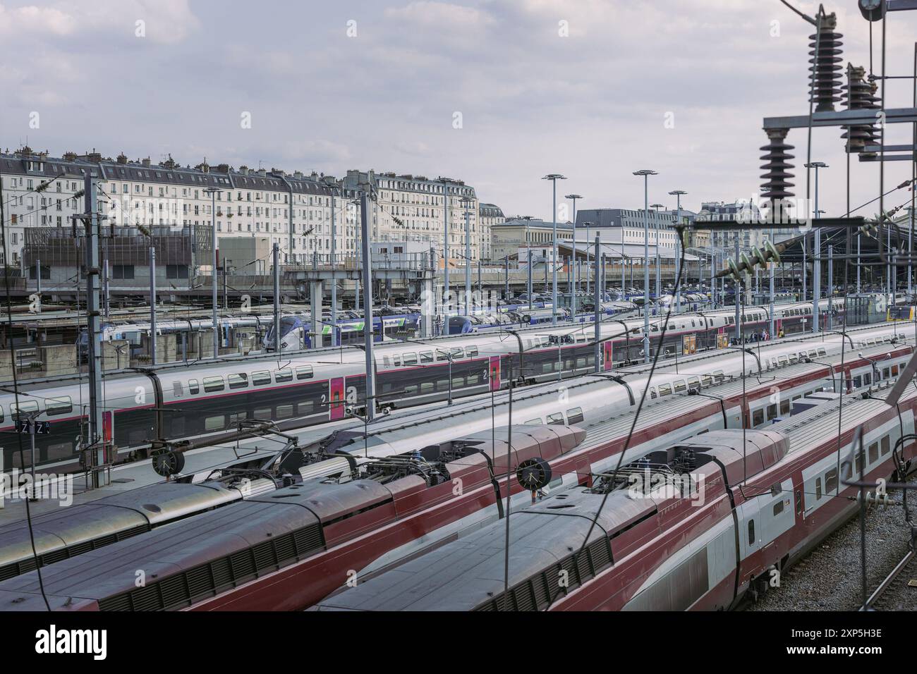 Train station Gare du Nord in paris, visible from the bridge on ...