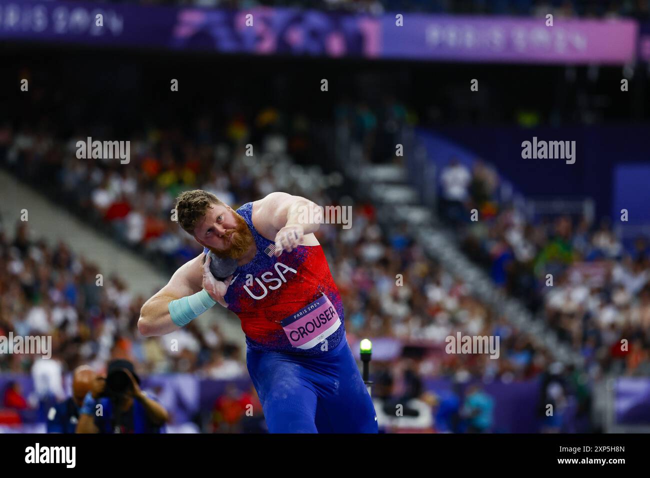 Paris, France. 3rd Aug 2024. CROUSER Ryan of USA Athletics Men's Shot ...