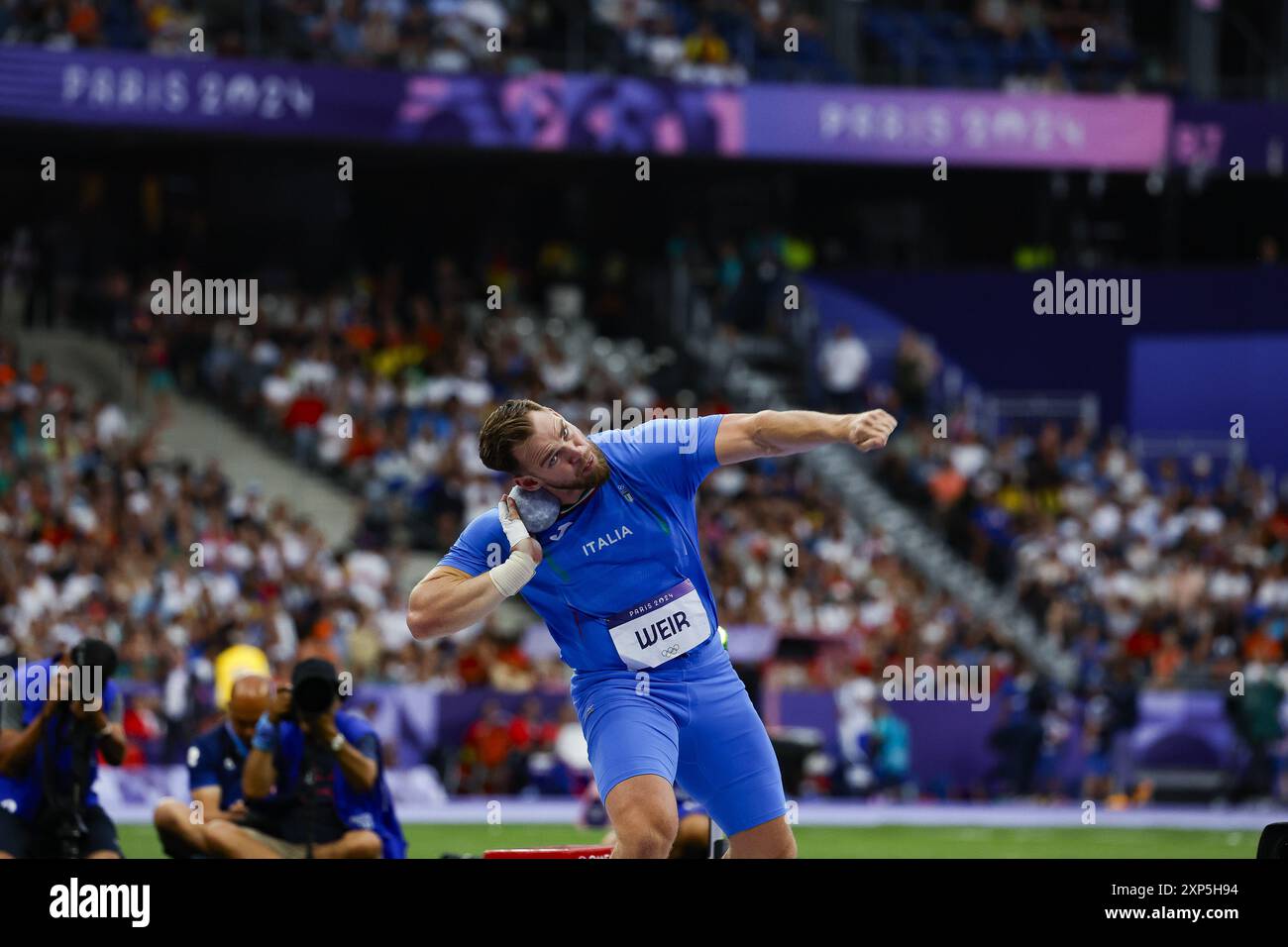 Paris, France. 3rd Aug 2024. WEIR Zane of Italy Athletics Men's Shot ...