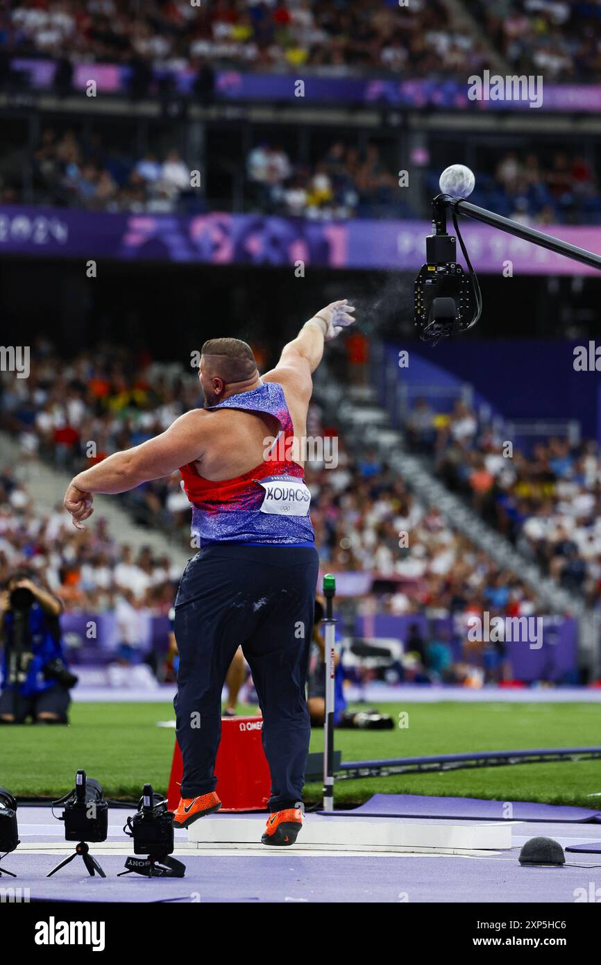 Paris, France. 3rd Aug 2024. KOVACS Joe of USA, Athletics Men's Shot ...