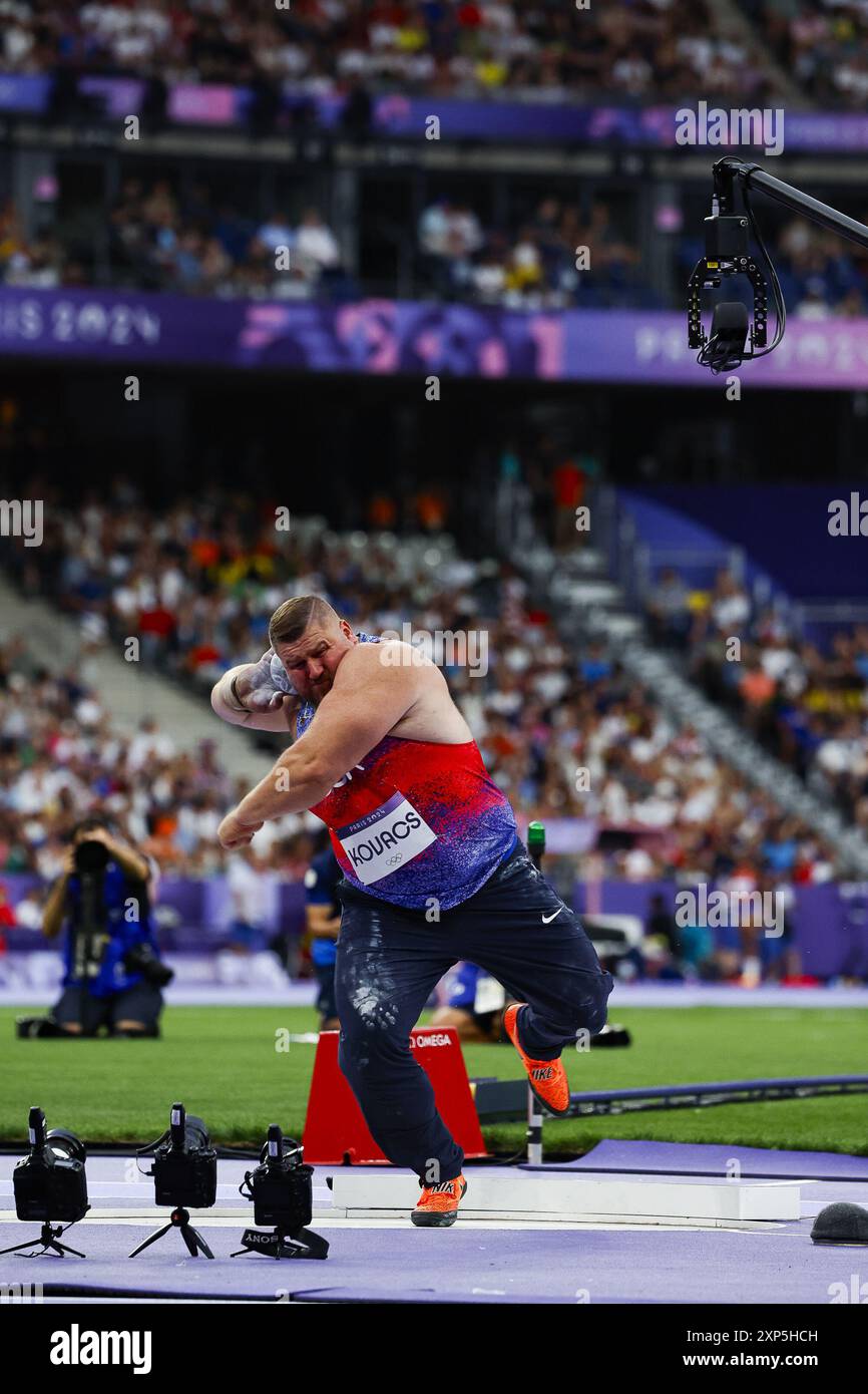 Paris, France. 3rd Aug 2024. KOVACS Joe of USA, Athletics Men's Shot ...