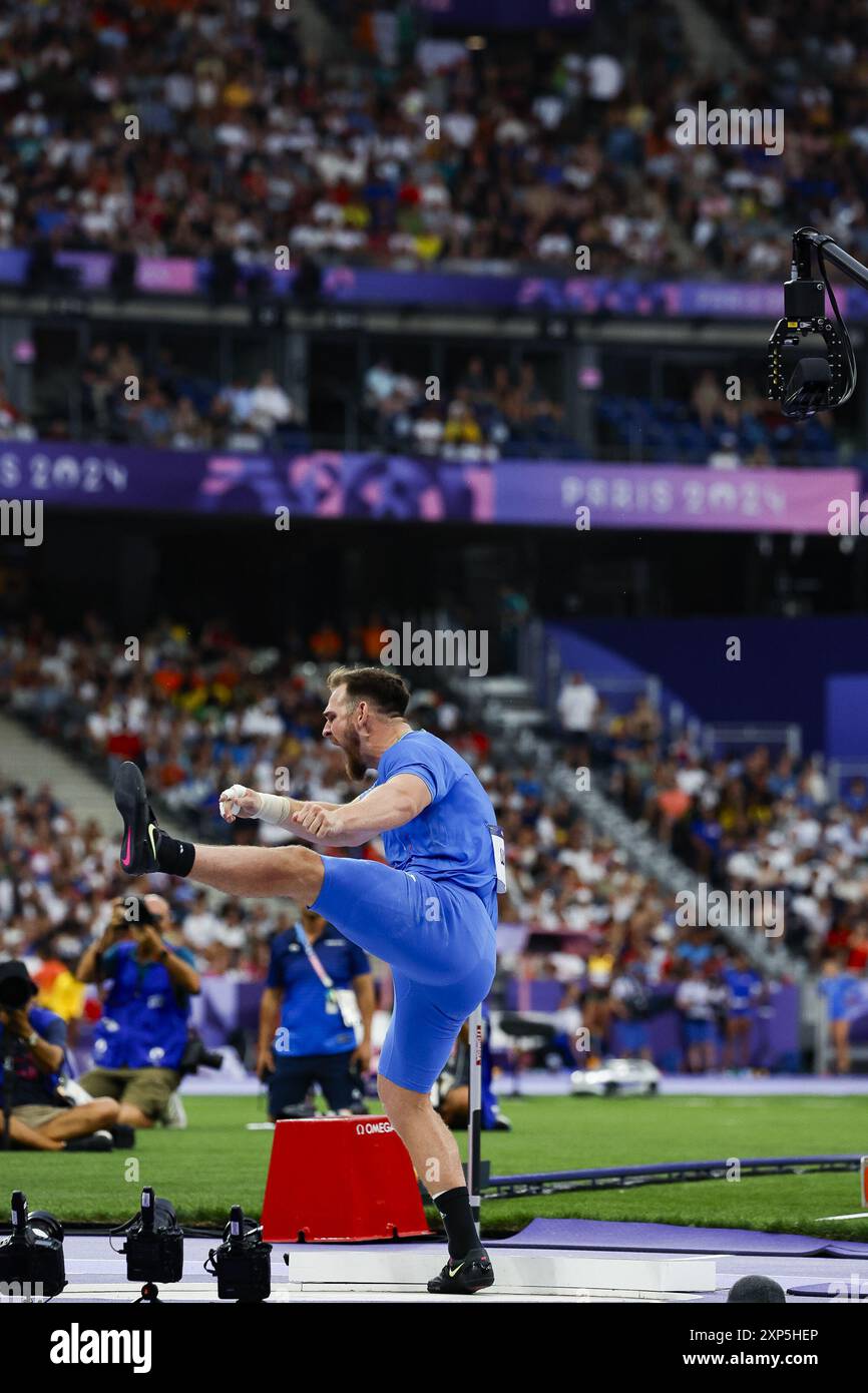 Paris, France. 3rd Aug 2024. WEIR Zane of Italy Athletics Men's Shot ...