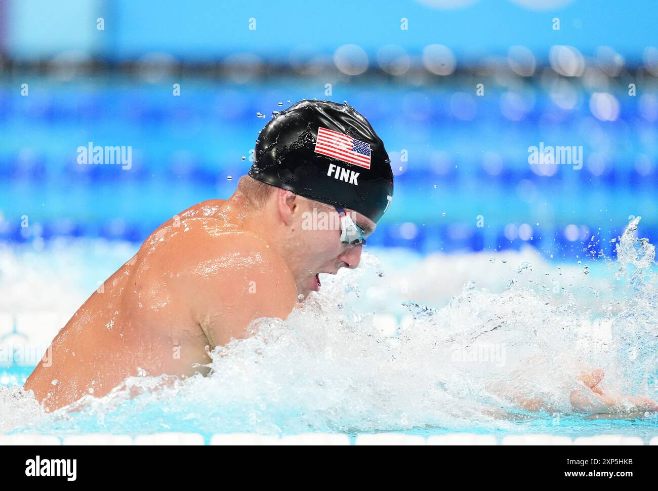 Paris, France. 03rd Aug, 2024. Nic Fink of USA competes and wins the ...