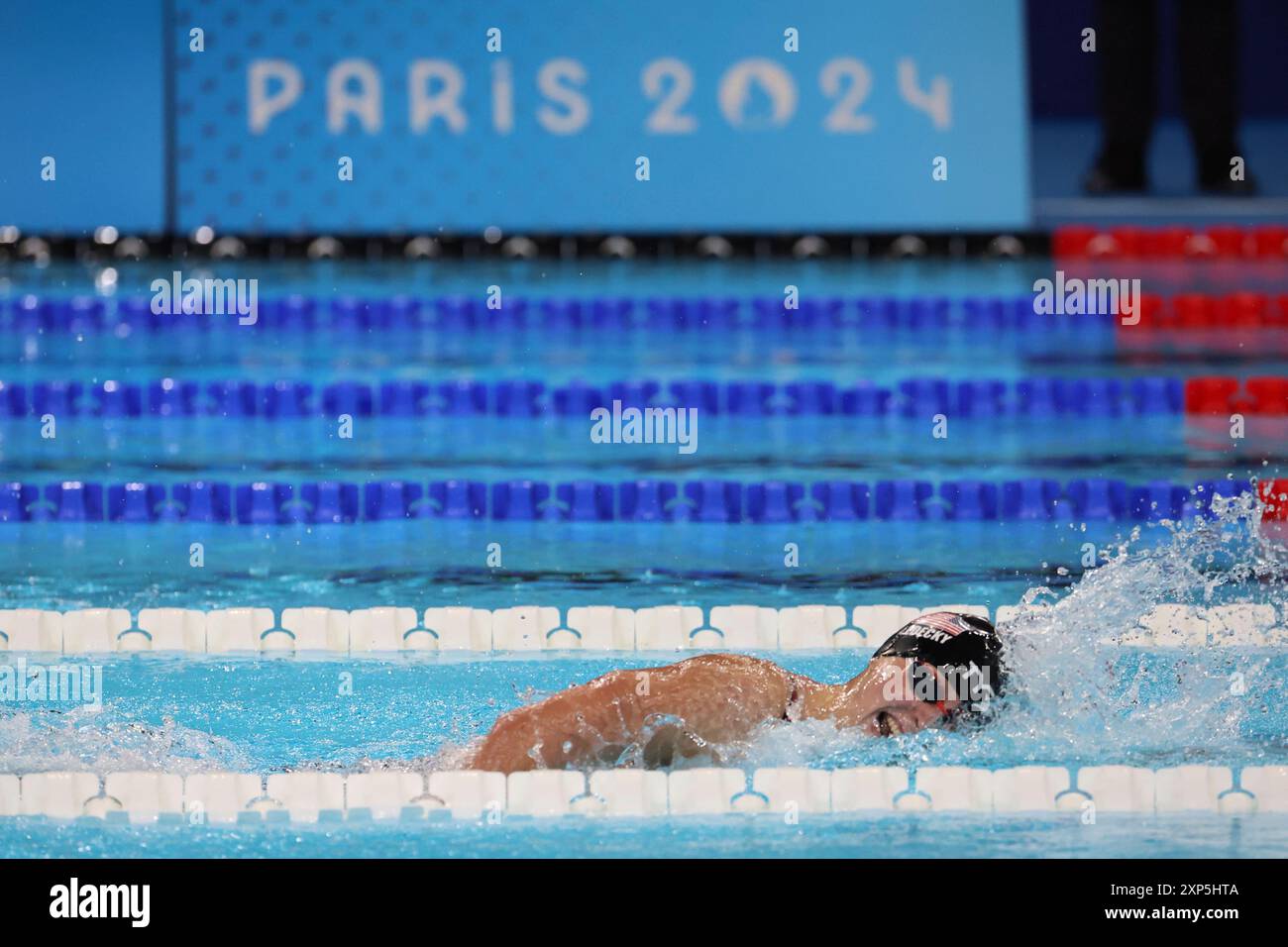 August 3, 2024, Paris, Ile de France, France: Katie Ledecky (USA) leads ...