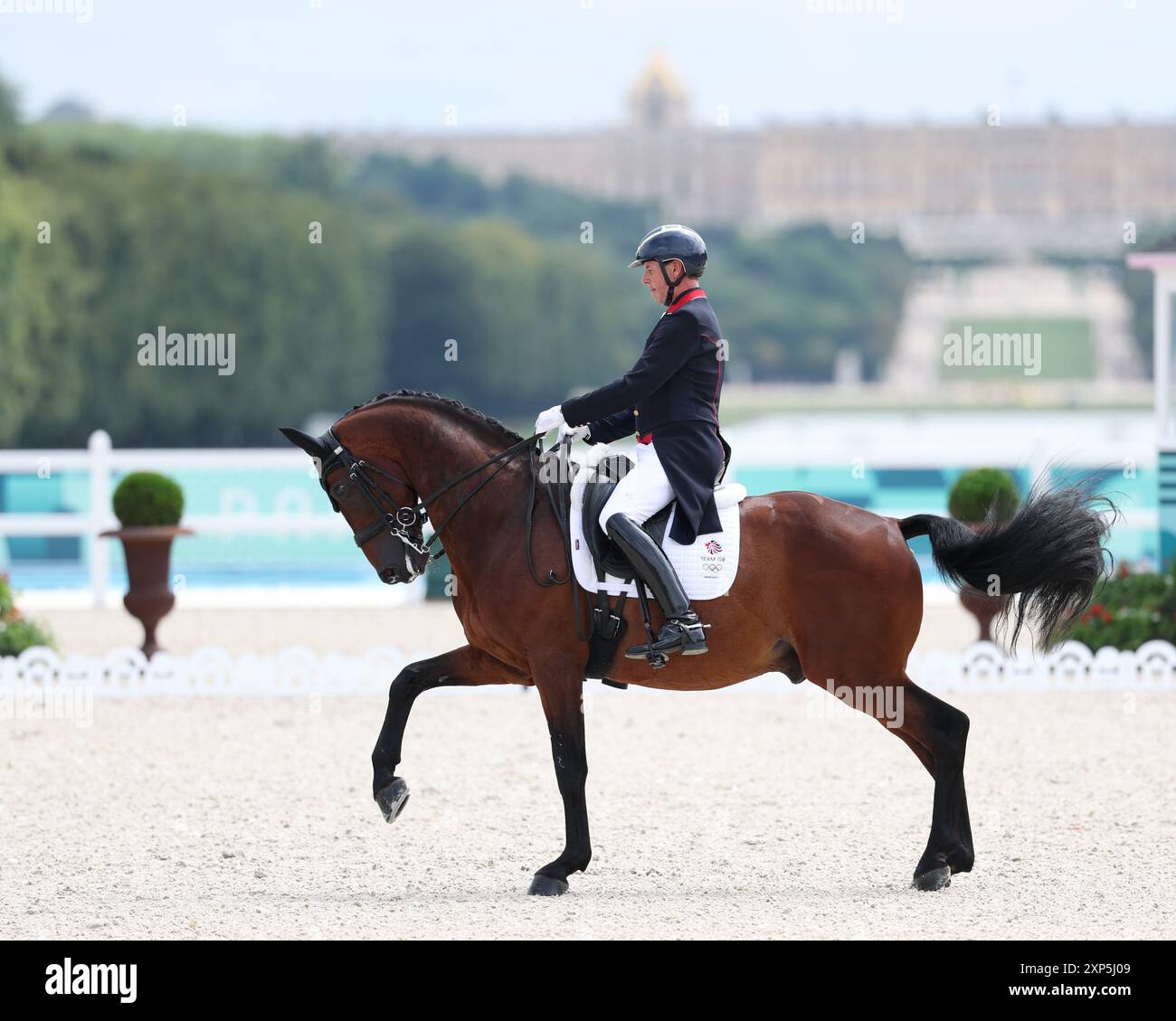Versailles, France. 3rd Aug, 2024. Carl Hester of Britain riding Fame ...
