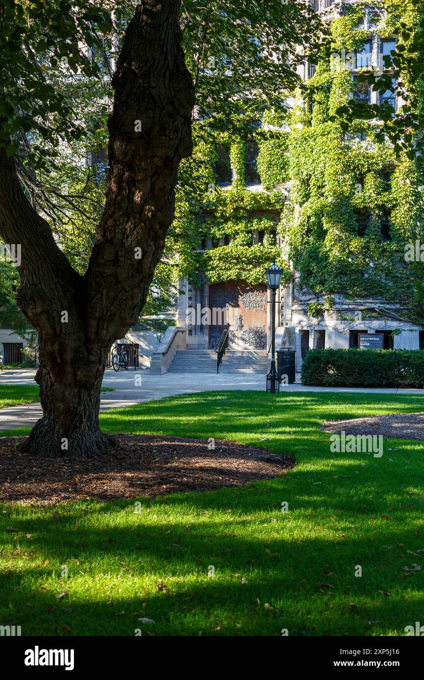 Door to Kent Hall at the University of Chicago campus, Chicago, IL, USA ...