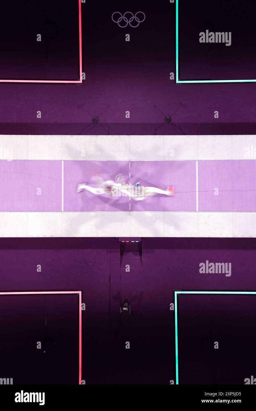 Paris, France. 3rd Aug, 2024. Choi Sebin of South Korea (L) competes ...