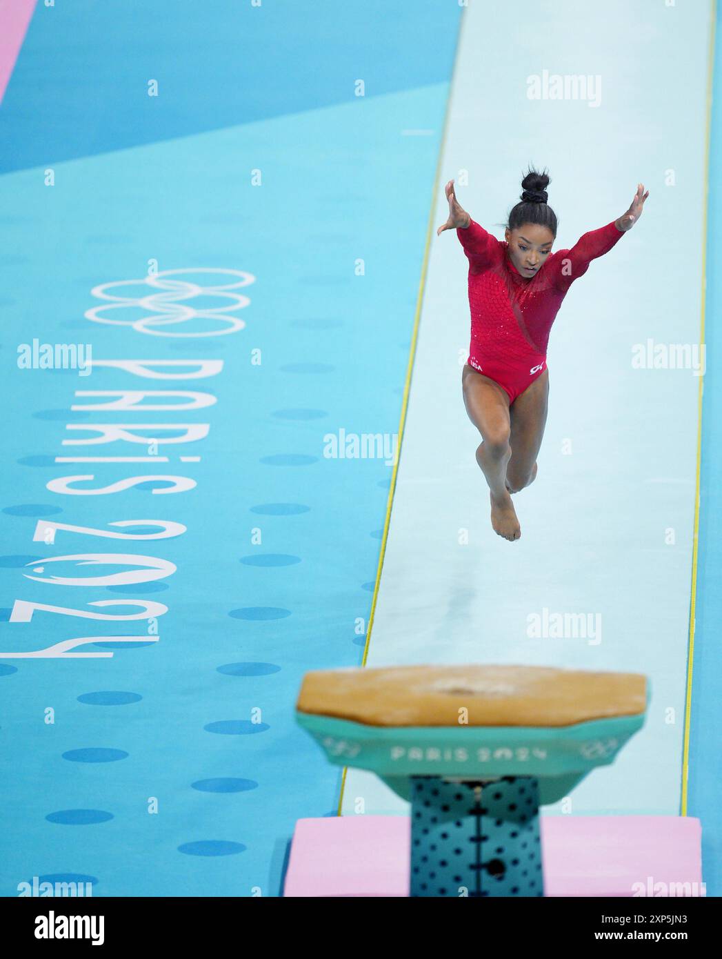 Simone Biles of the United States performs during the women's artistic ...