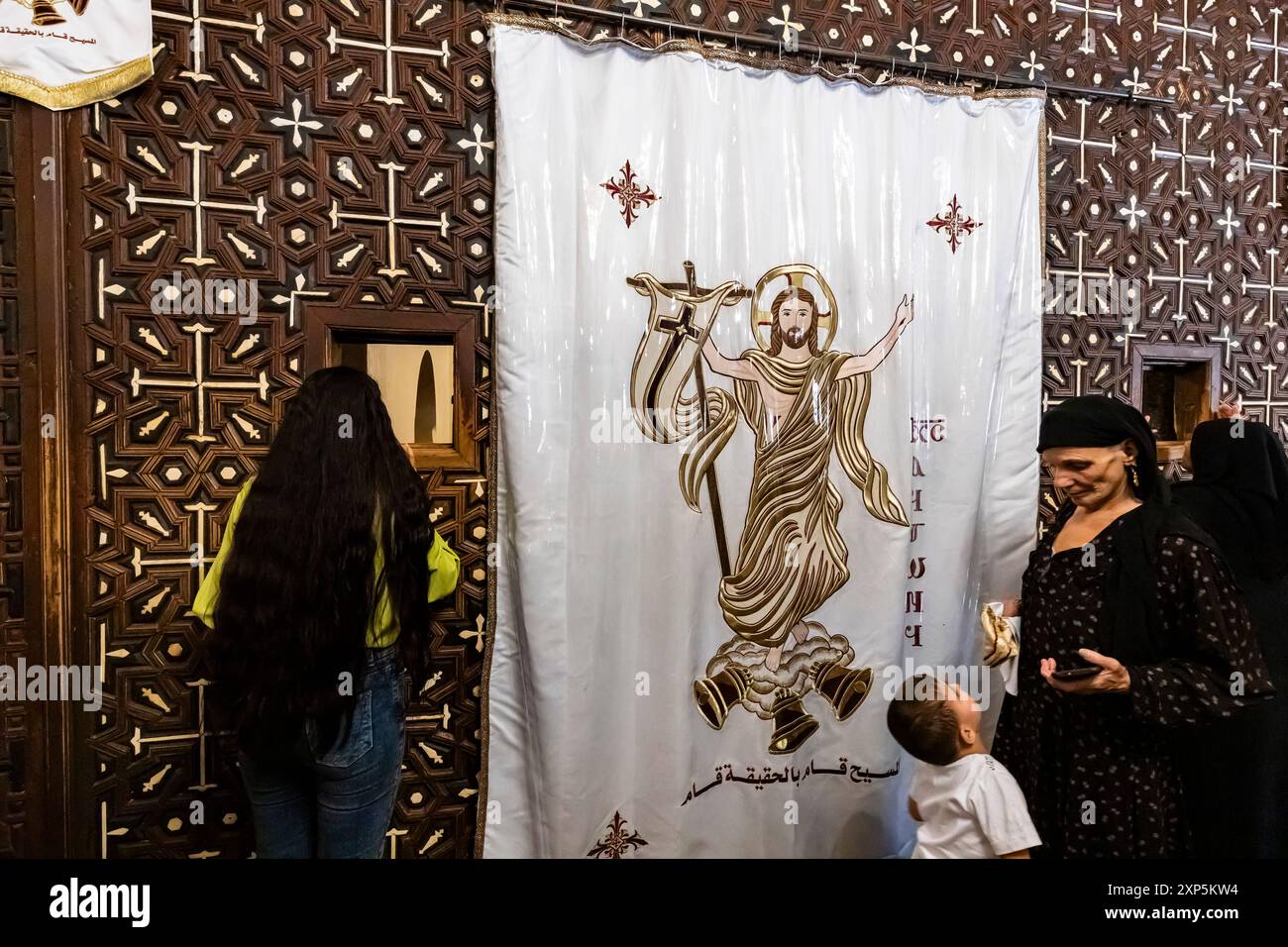 Al-Muharraq monastery, Holy Virgin Mary, Flight into Egypt, main chapel ...