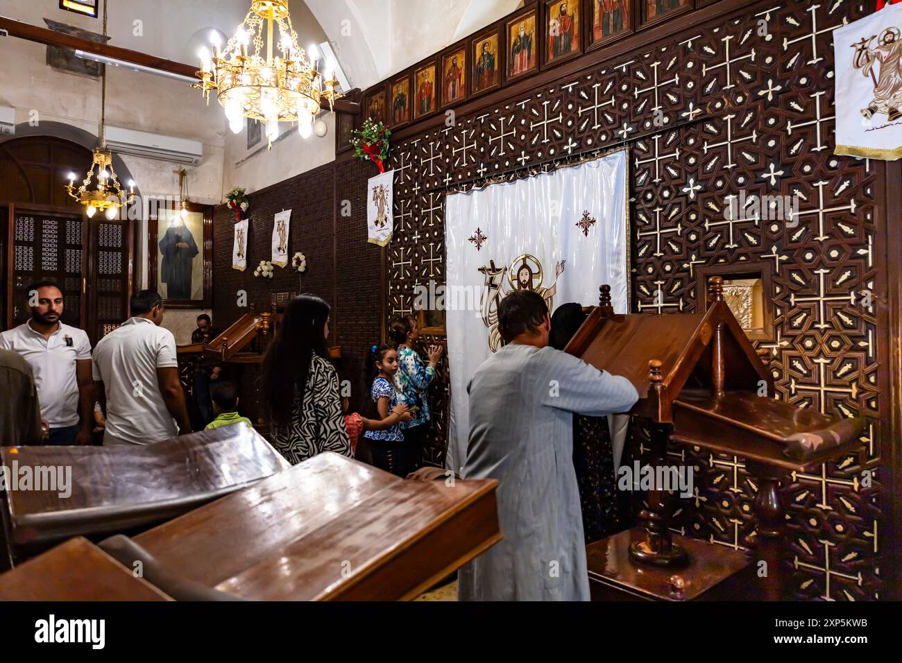 Al-Muharraq monastery, Holy Virgin Mary, Flight into Egypt, interior of ...