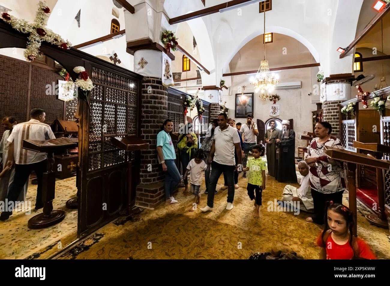 Al-Muharraq monastery, Holy Virgin Mary, Flight into Egypt, interior of ...