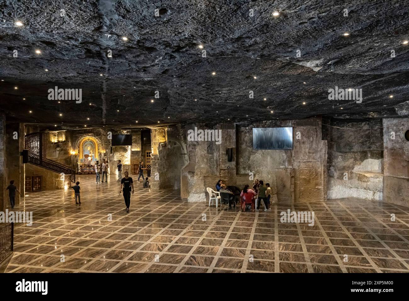 Virgin Mary Monastery in Drunka(Durunka), cave church at cliff, Flight ...