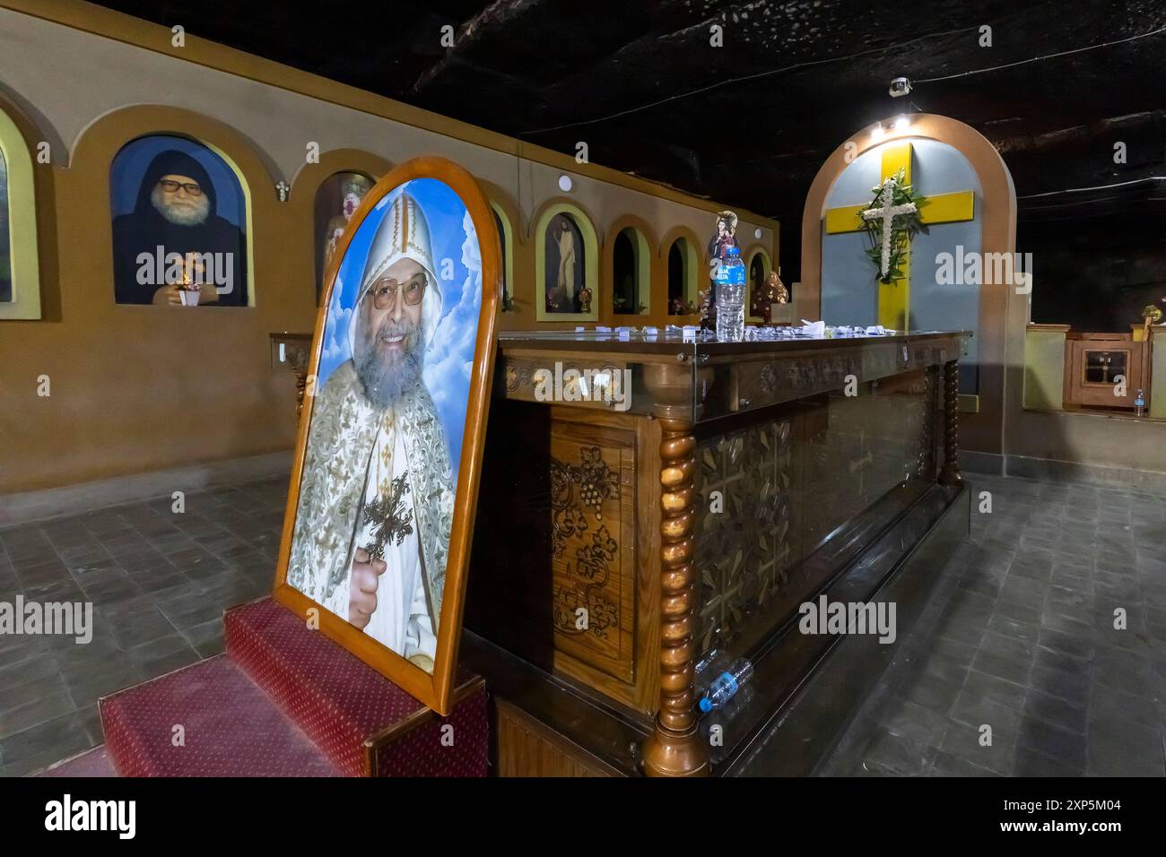 Virgin Mary Monastery in Drunka(Durunka), cave church at cliff, Flight ...