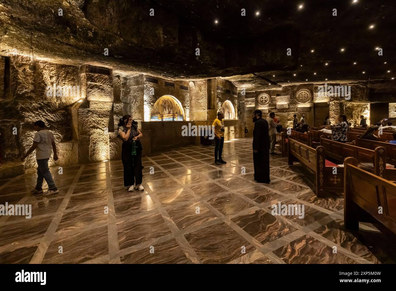 Virgin Mary Monastery in Drunka(Durunka), cave church at cliff, Flight ...