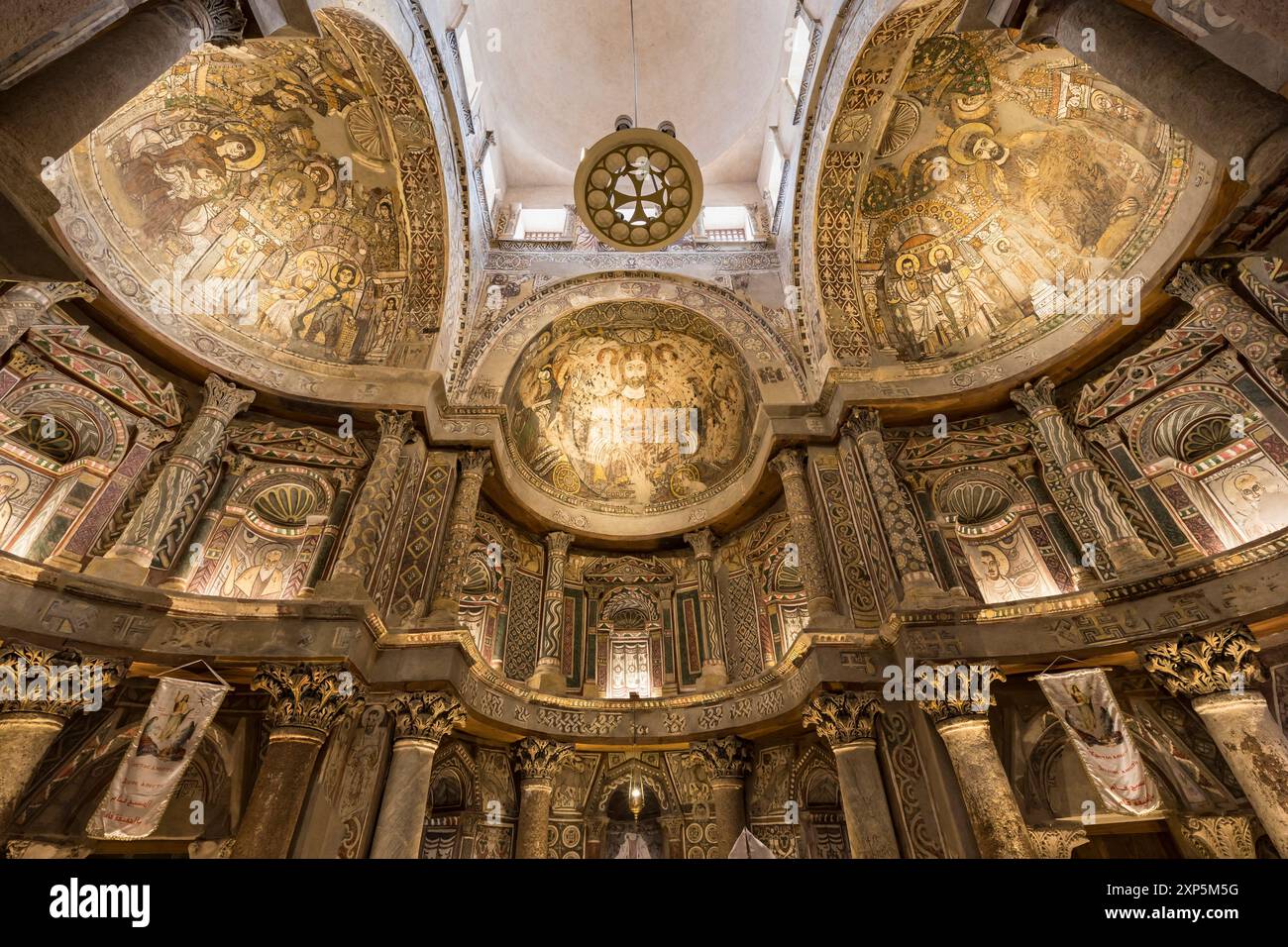 The Red Monastery, interior of altar(chancel) with elaborate paintings ...