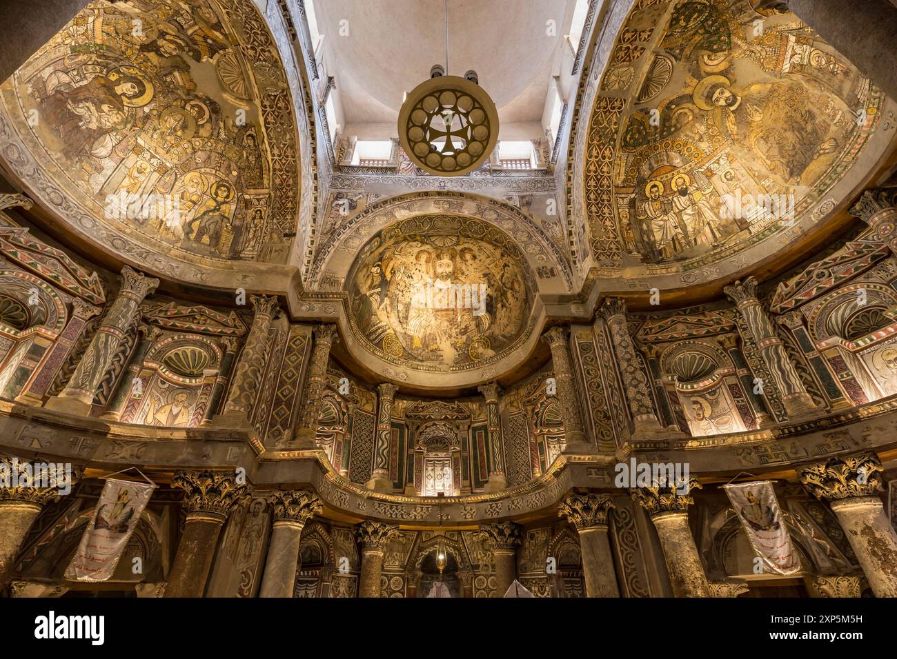 The Red Monastery, interior of altar(chancel) with elaborate paintings ...