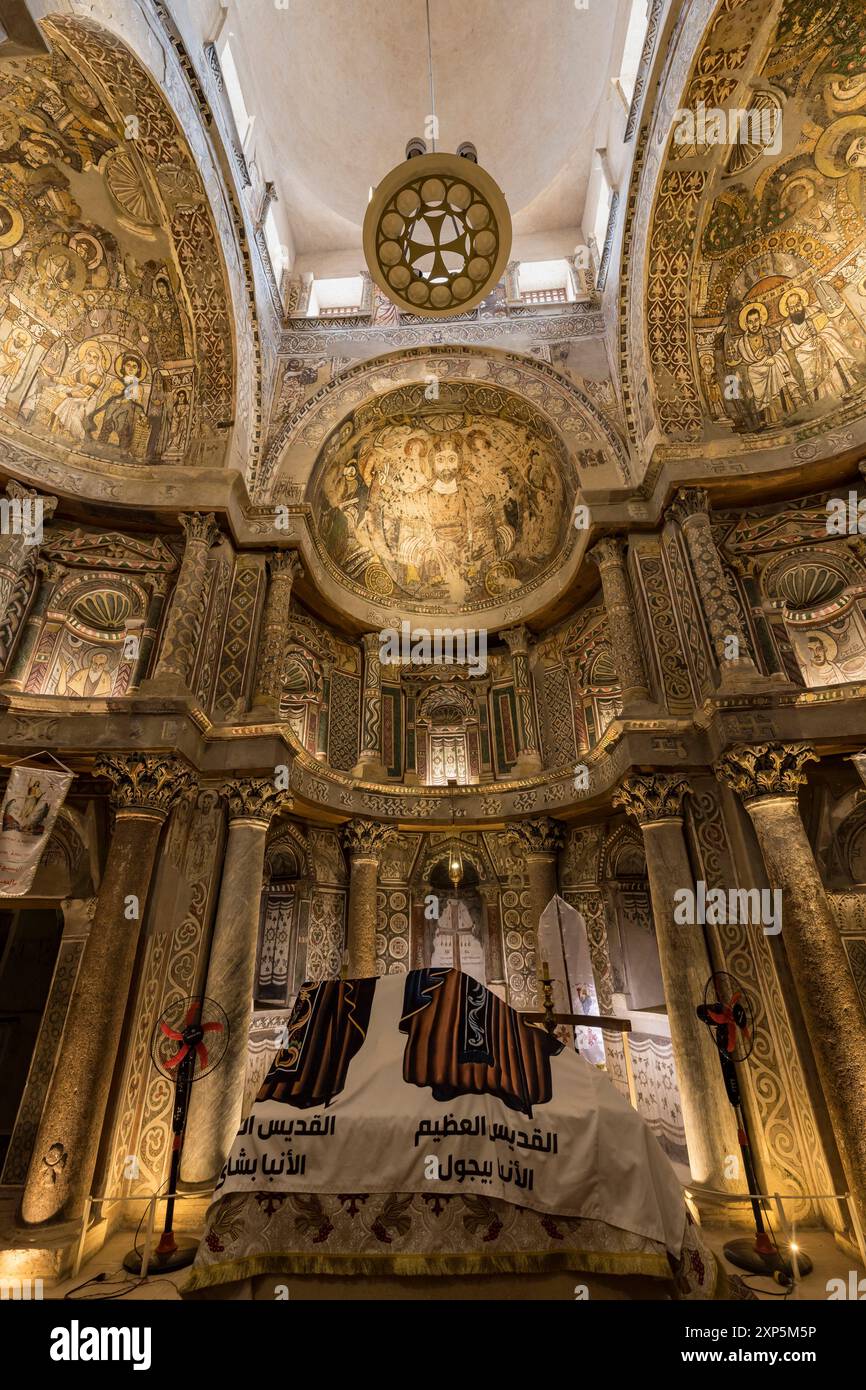 The Red Monastery, interior of altar(chancel) with elaborate paintings ...