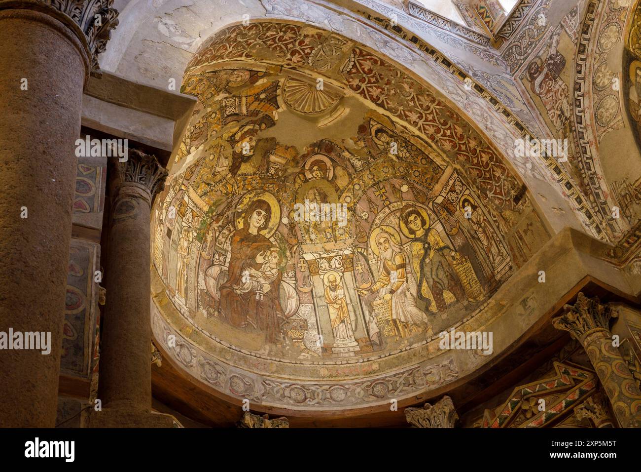 The Red Monastery, dome of altar(chancel) with elaborate paintings ...