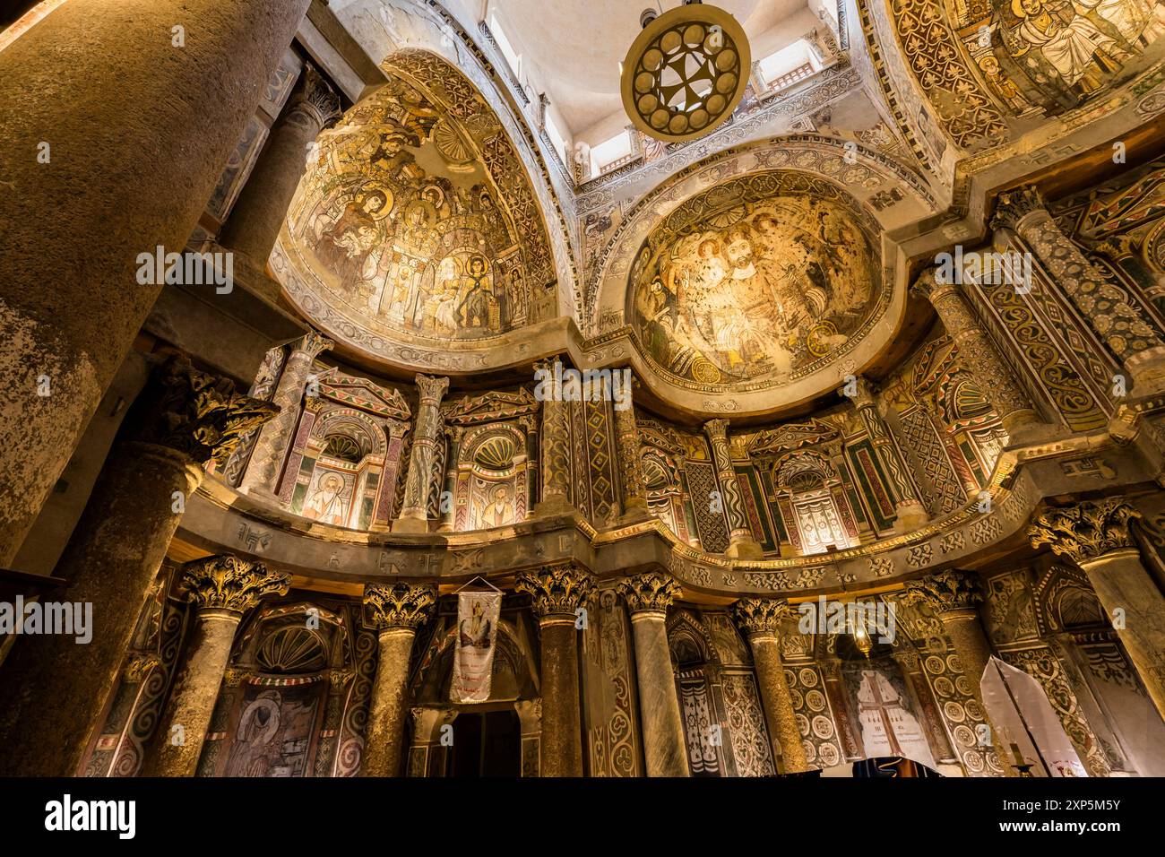 The Red Monastery, interior of altar(chancel) with elaborate paintings ...