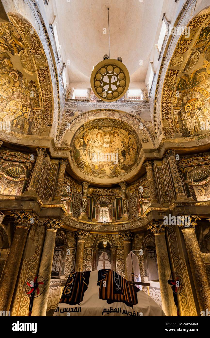 The Red Monastery, interior of altar(chancel) with elaborate paintings ...