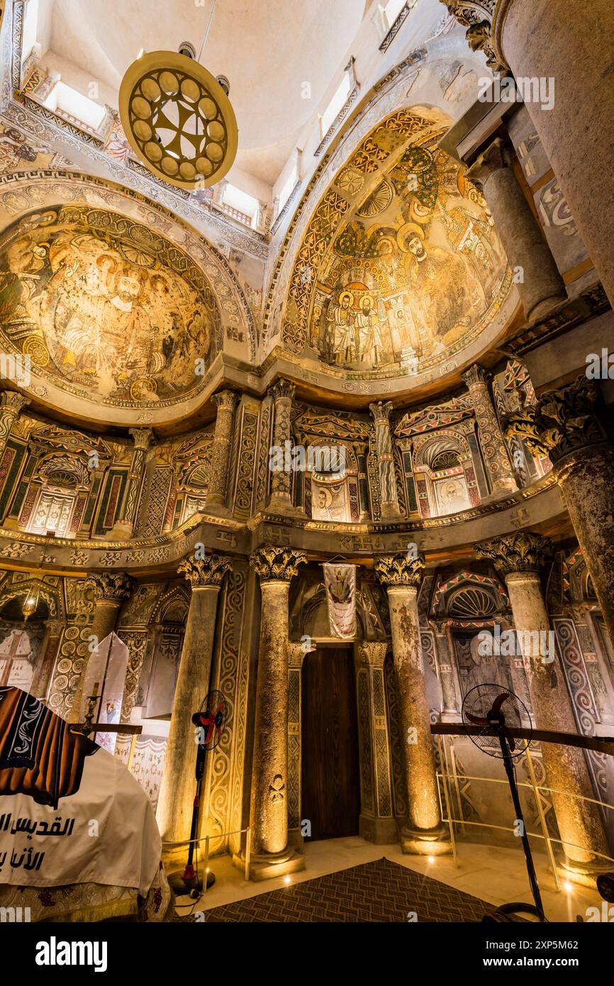 The Red Monastery, interior of altar(chancel) with elaborate paintings ...