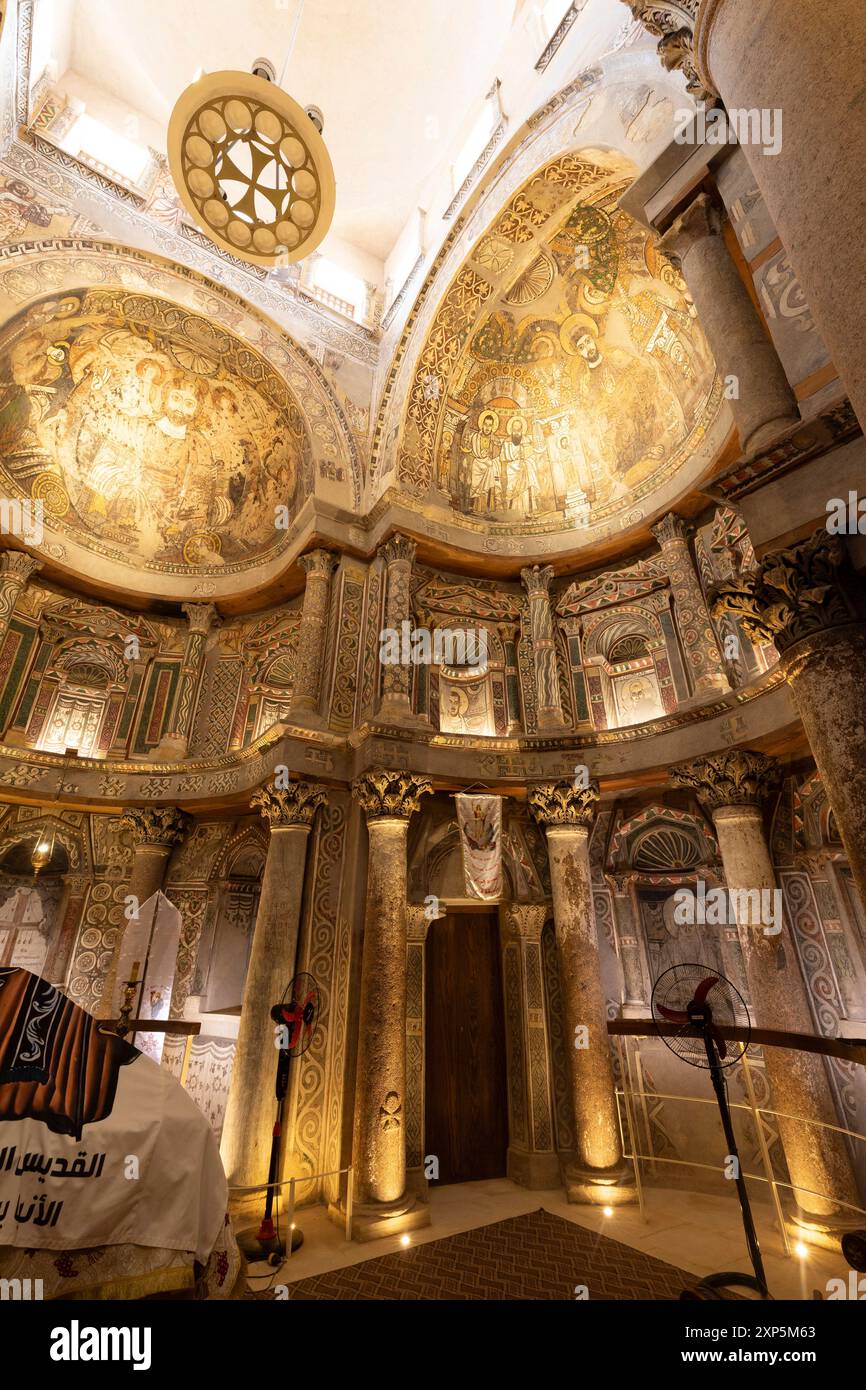 The Red Monastery, interior of altar(chancel) with elaborate paintings ...