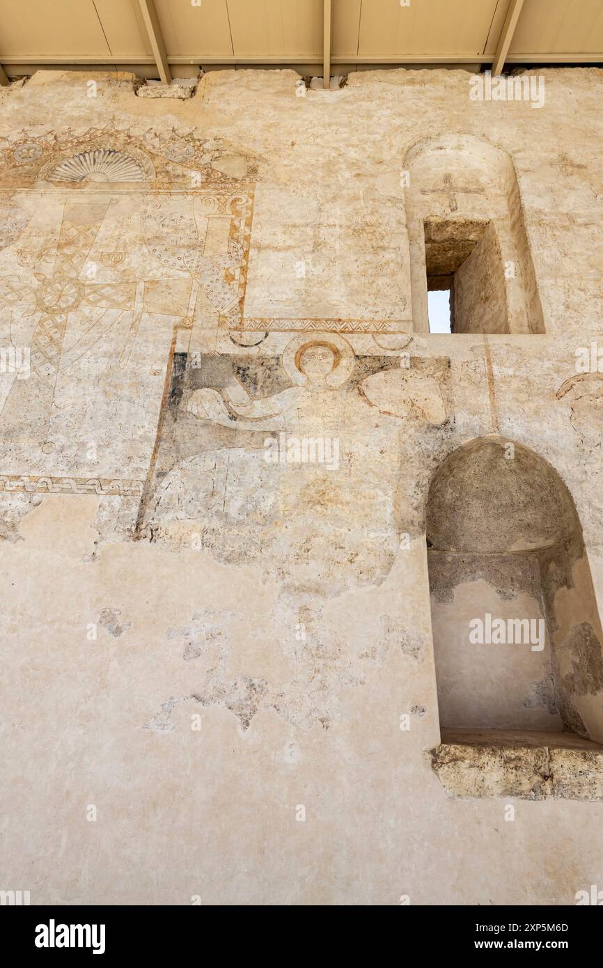 The Red Monastery, Basilica with paintings at corridor, ancient ...
