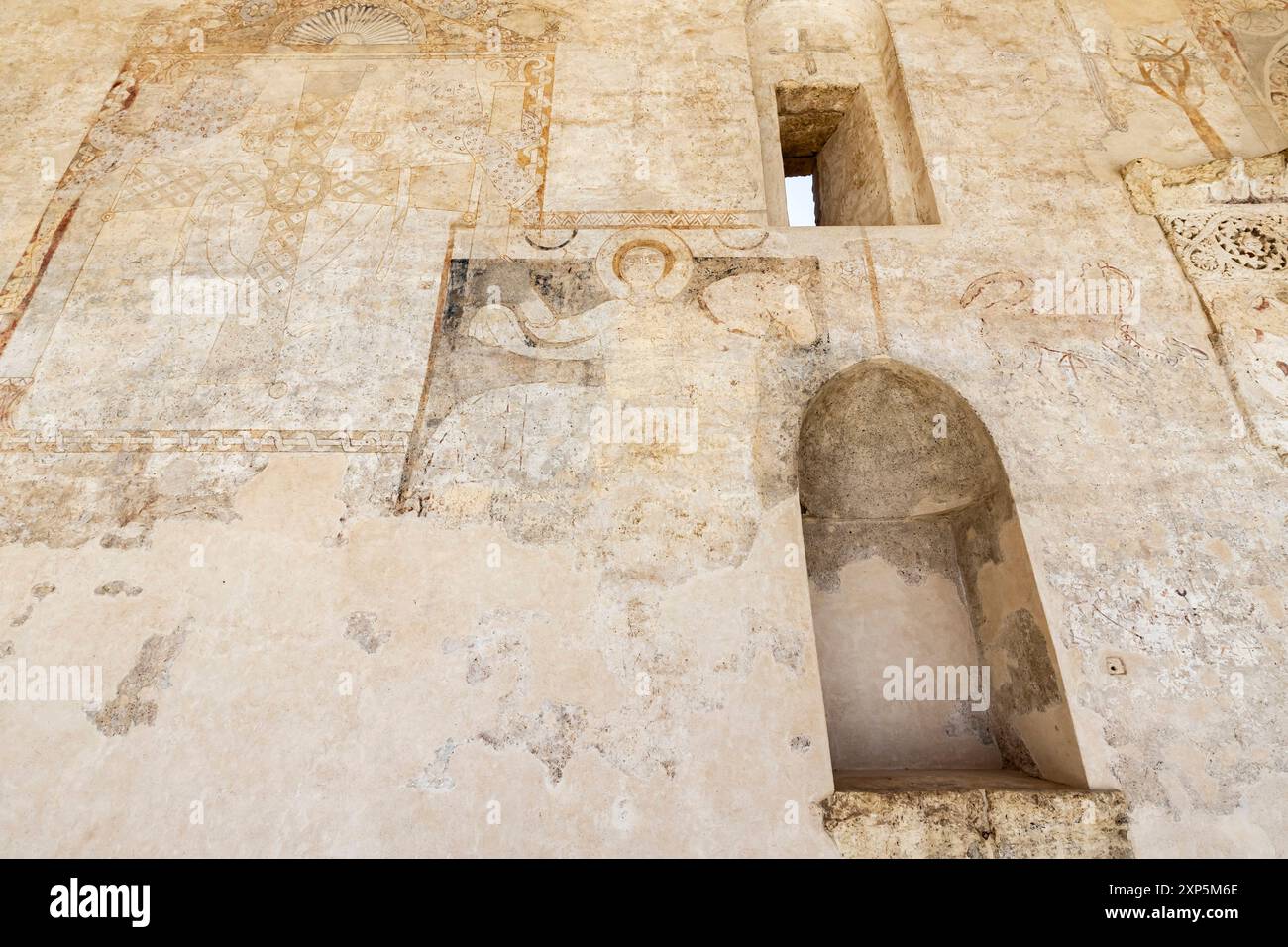 The Red Monastery, Basilica with paintings at corridor, ancient ...