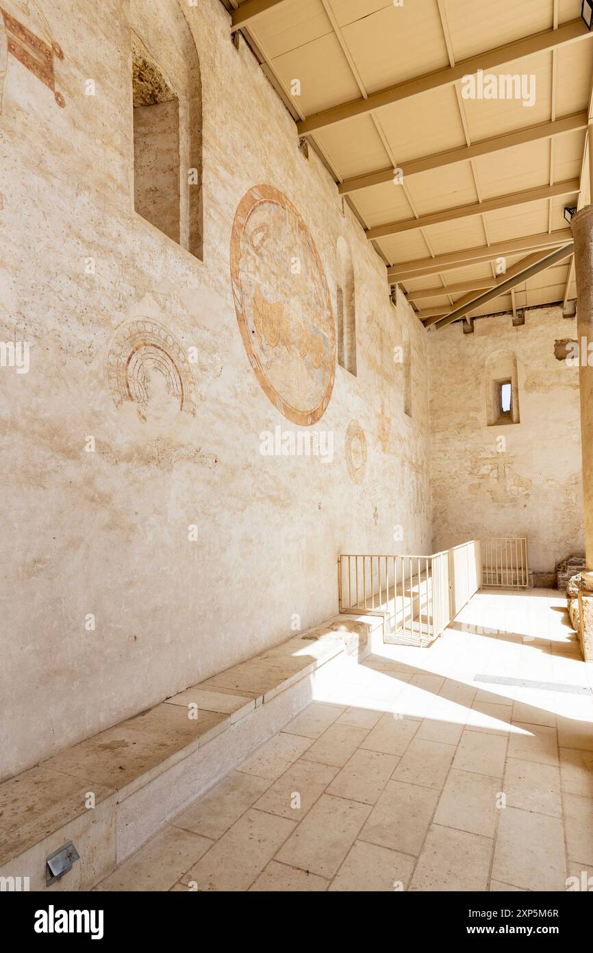 The Red Monastery, Basilica with paintings at corridor, ancient ...